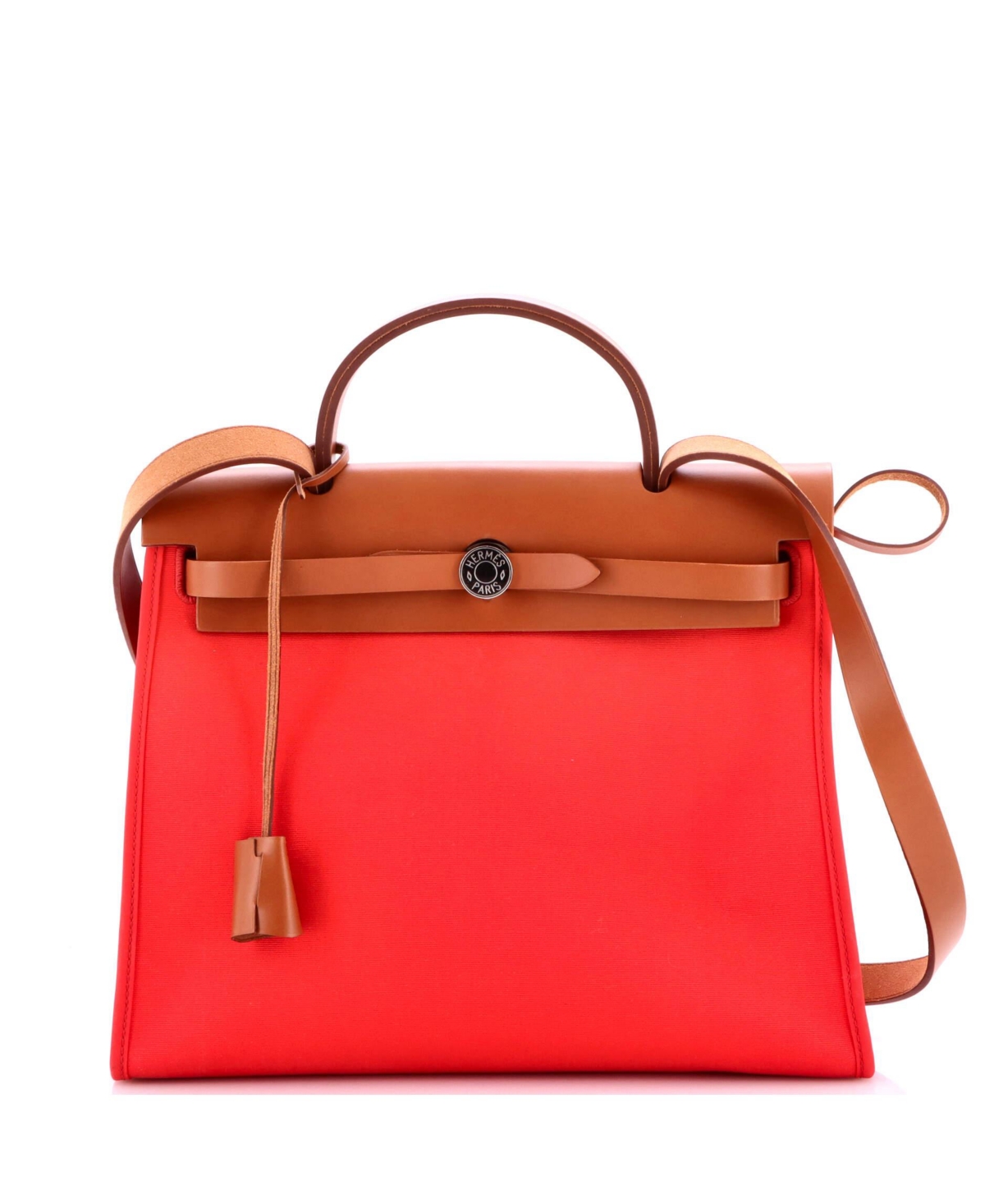 Click here for Pre-Owned HERMES 31 Herbag Zip Leather and Toile -... prices