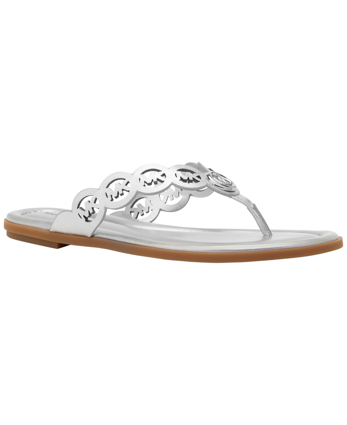 Click here for Michael Kors Womens Janie Thong Flat Sandals - Sil... prices