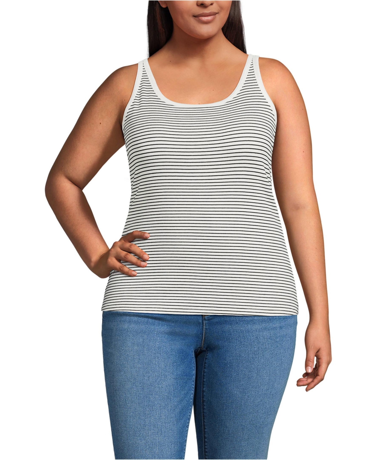 Click here for Lands End Plus Size Micro Rib Go-To Layering Tank... prices
