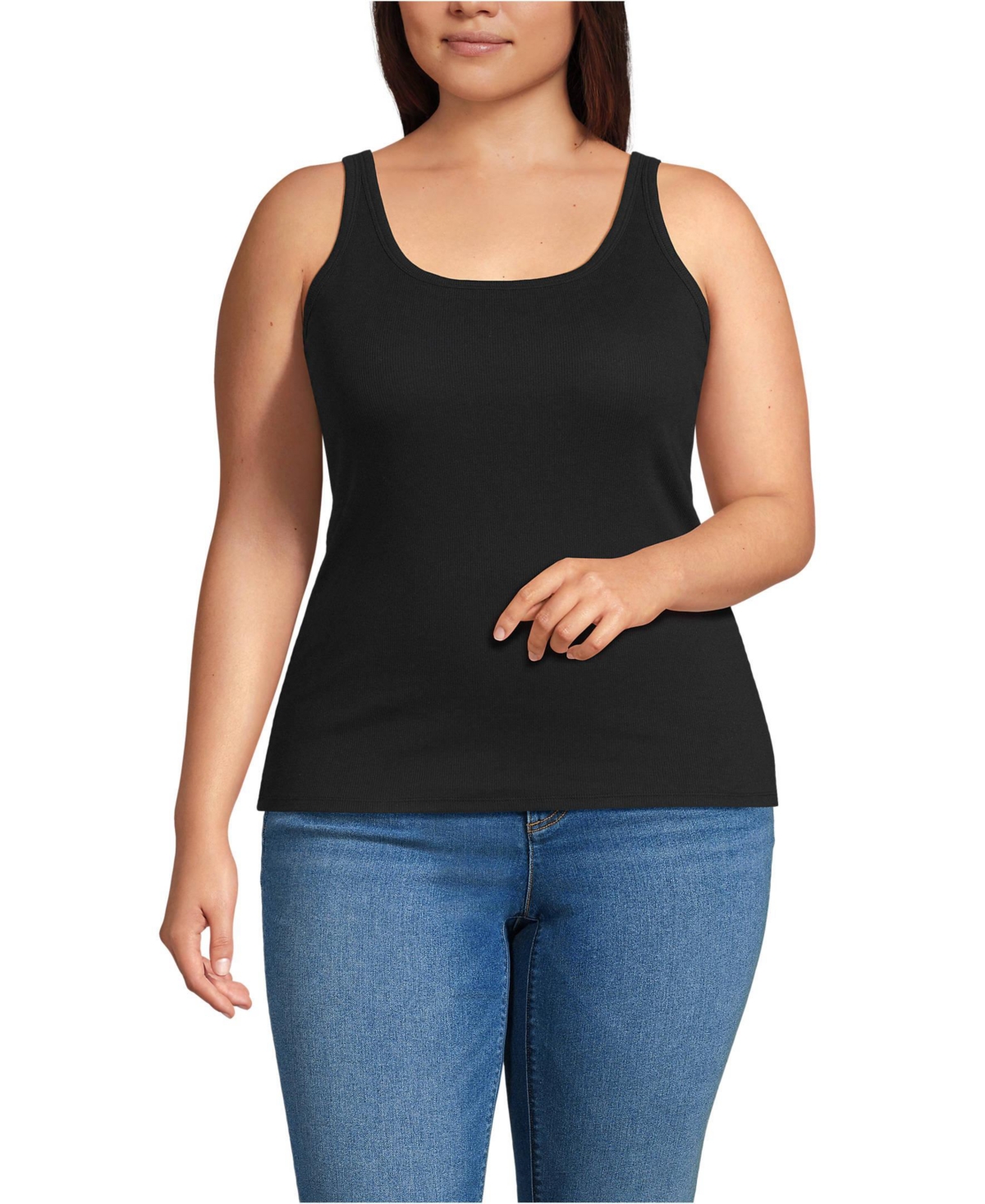 Click here for Lands End Plus Size Micro Rib Go-To Layering Tank... prices