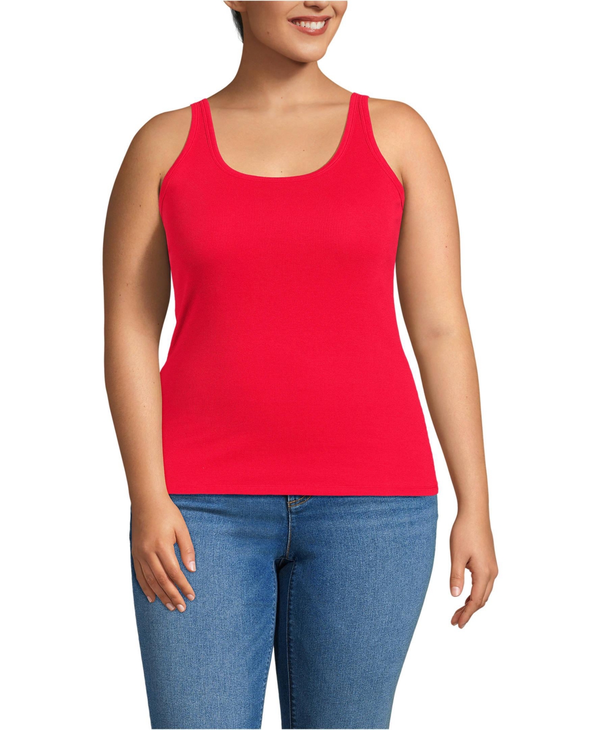Click here for Lands End Plus Size Micro Rib Go-To Layering Tank... prices