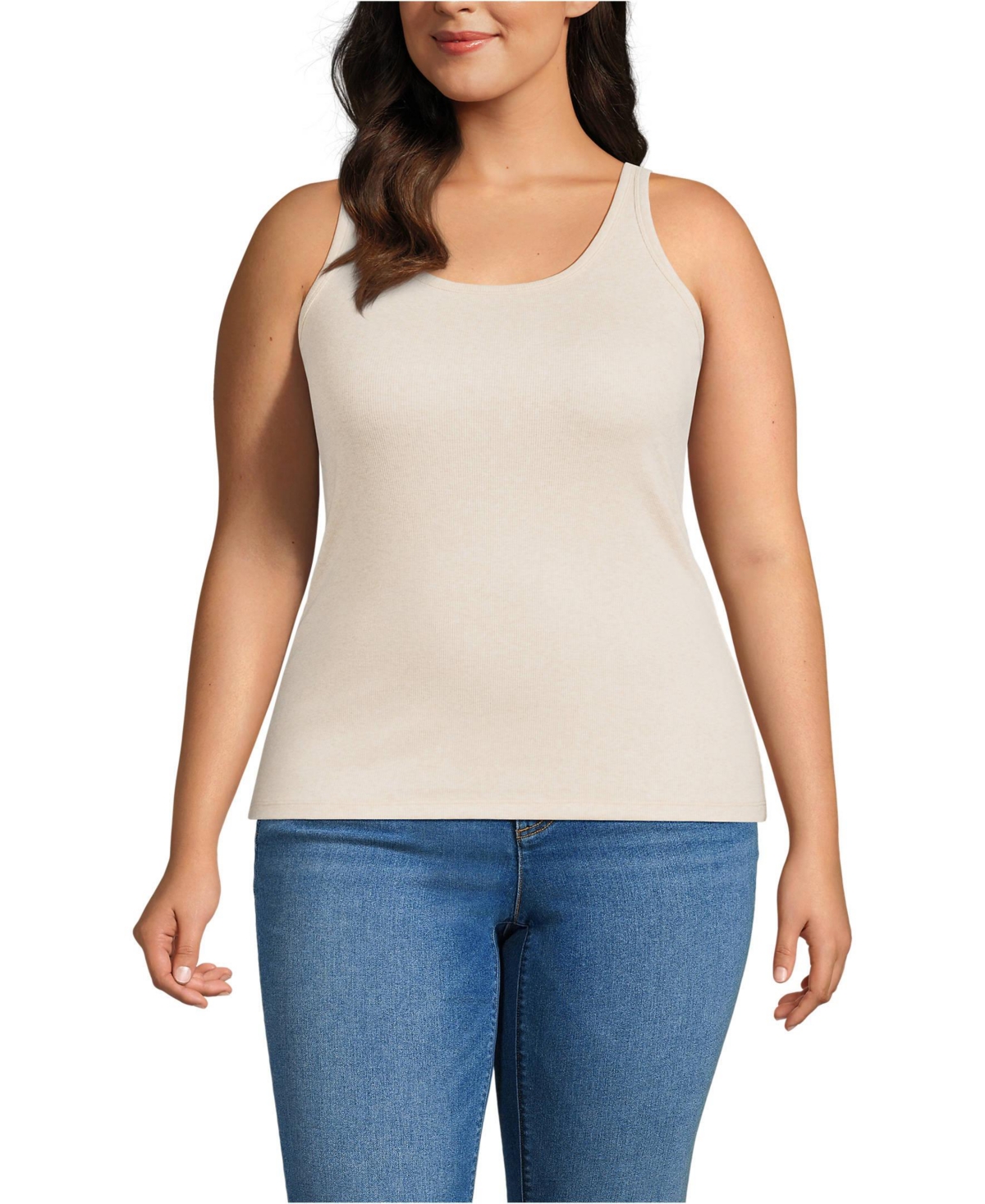 Click here for Lands End Plus Size Micro Rib Go-To Layering Tank... prices