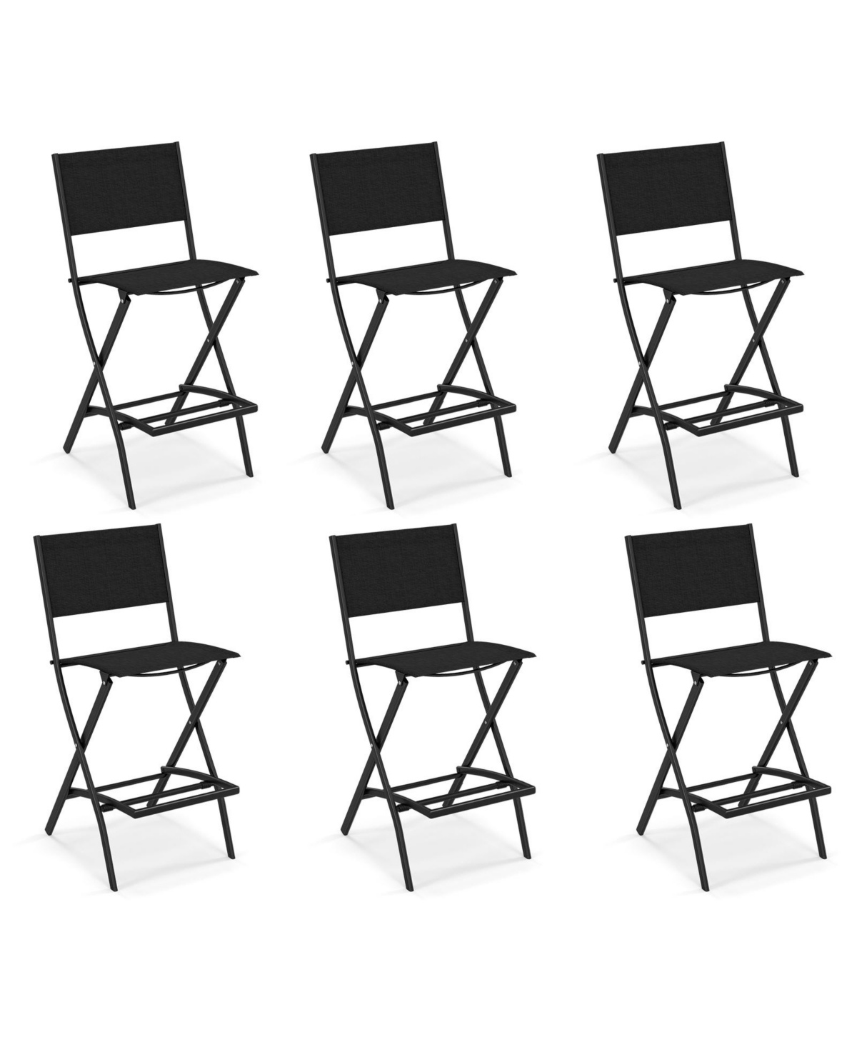 Click here for Gymax 6 Pcs Outdoor Bar Chair Folding Bar Height S... prices