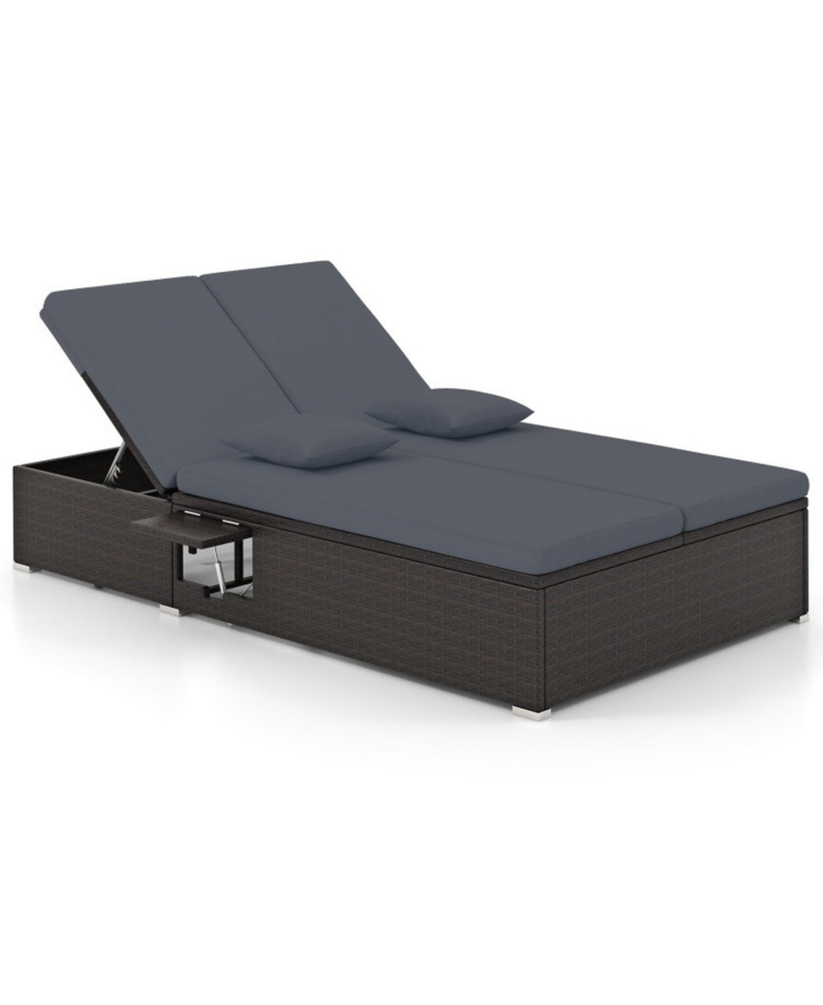 Click here for Gouun Double Patio Chaise Lounge with 6-Position B... prices