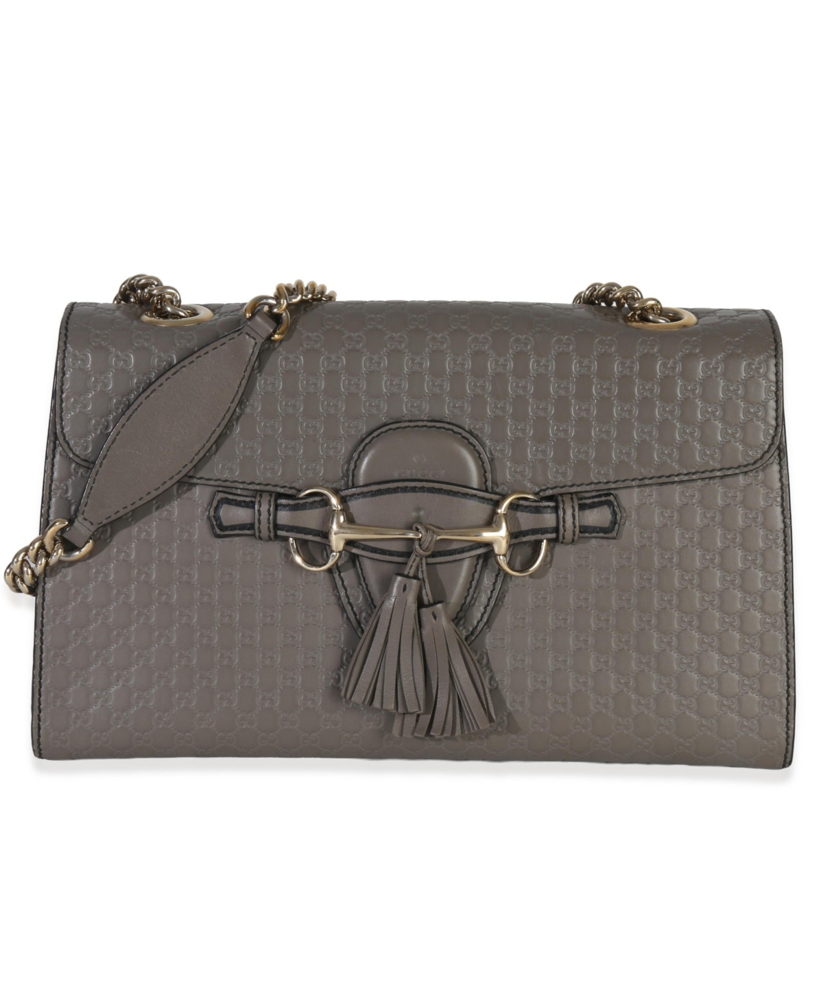 Click here for Pre-Owned Gucci Grey Guccissima Emily Leather Medi... prices