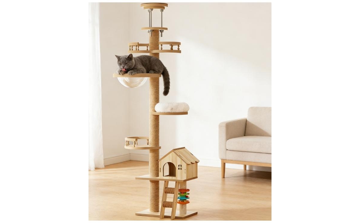 Click here for Zeus & Ruta Floor to Ceiling Cat Tree Adjustable H... prices