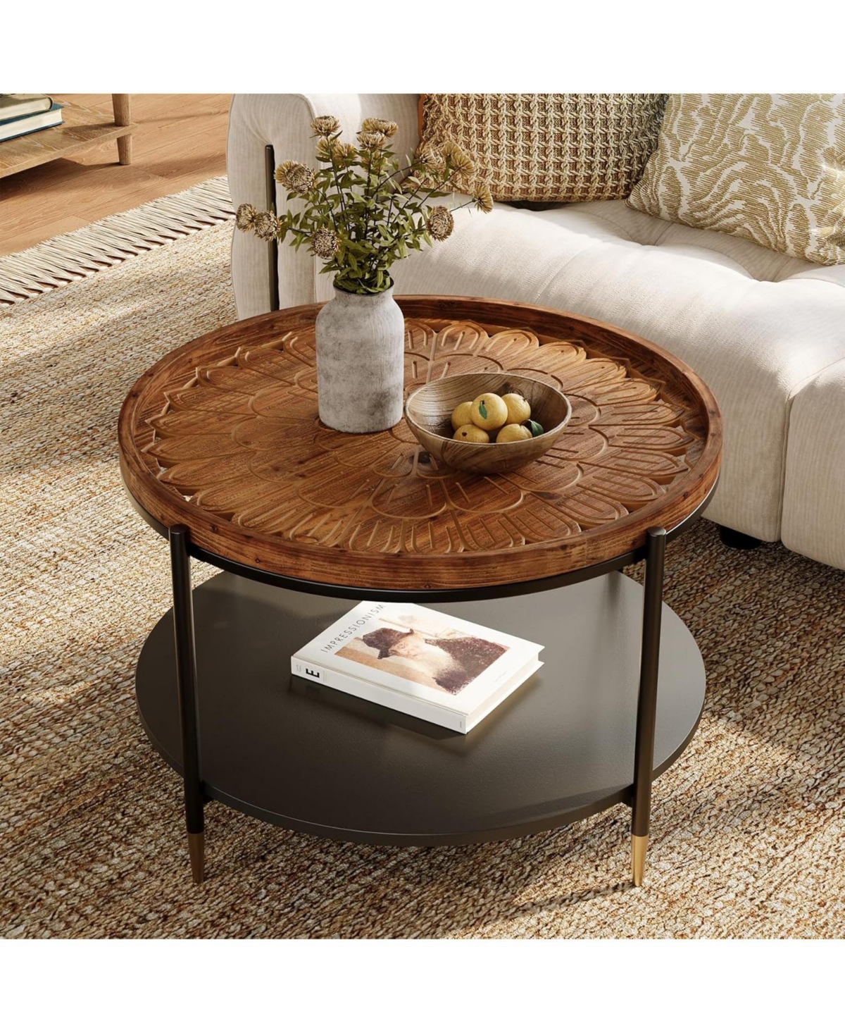 Click here for Tribesigns Solid Wood Round Coffee Table  31.5-Inc... prices