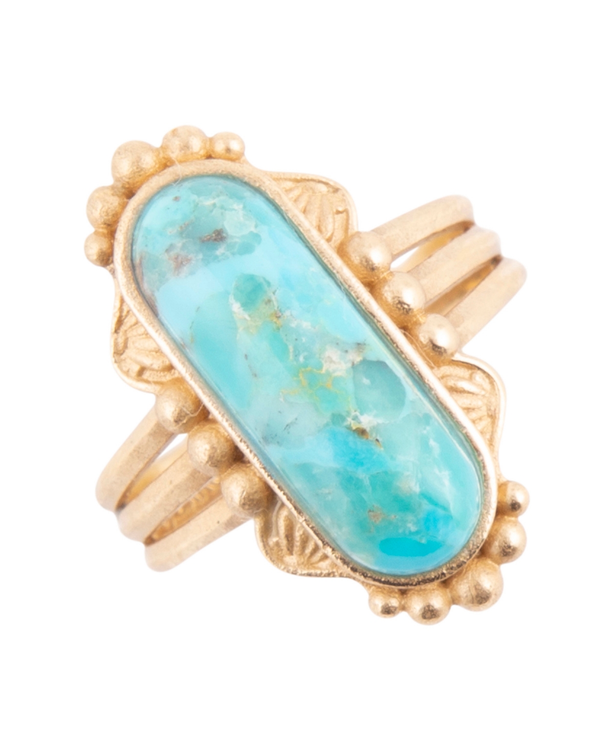 Click here for Barse Plateau Blue Turquoise and Golden Ring - Tur... prices