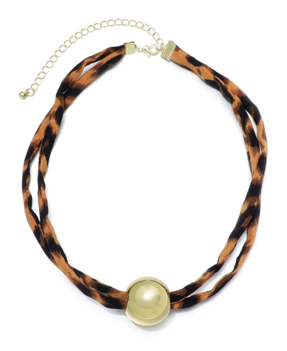 Click here for Adornia Gold Ball on Leopard Print Adjustable Neck... prices