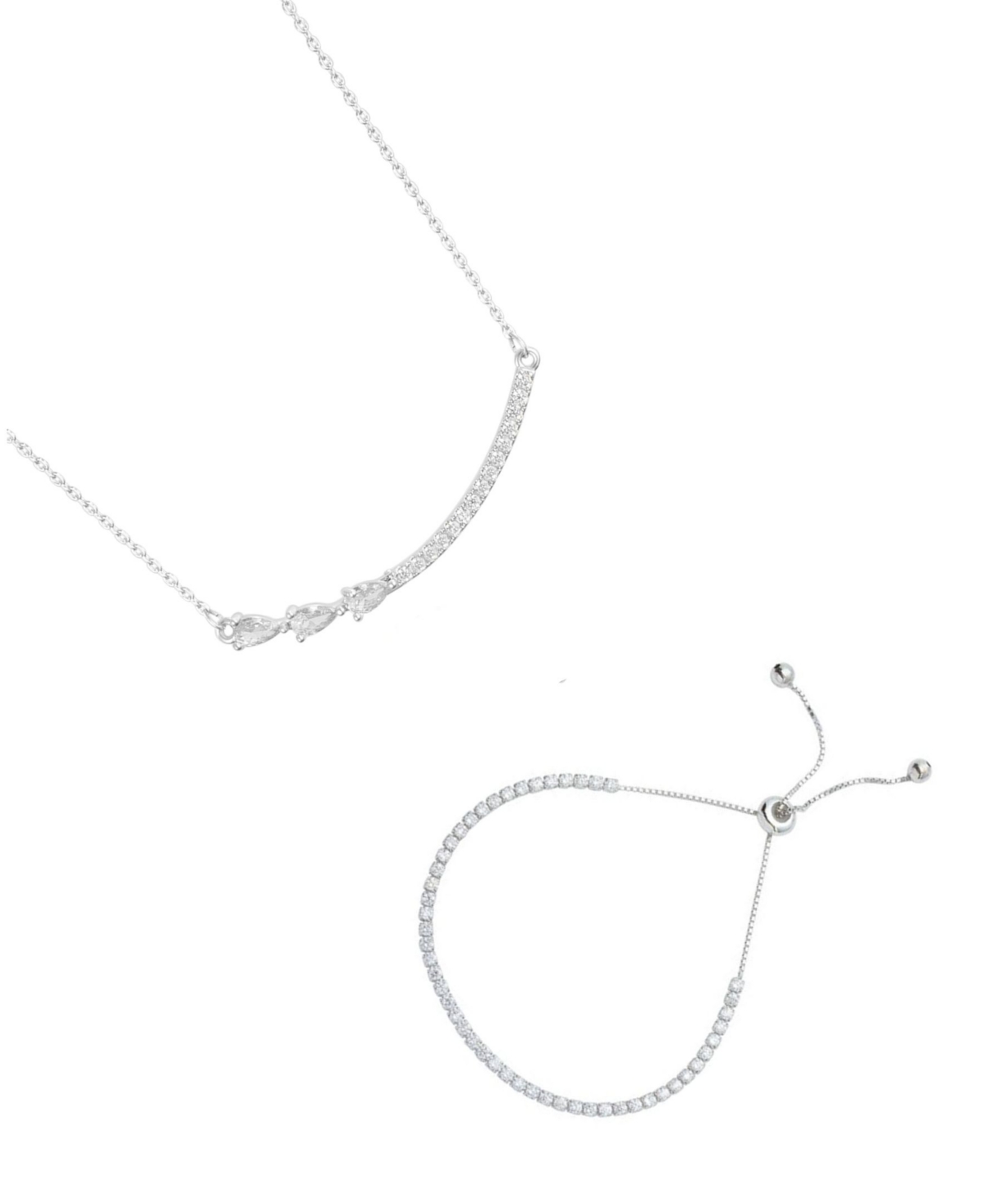 Click here for Adornia Silver 2-Piece Curved Bar and Tennis Set -... prices