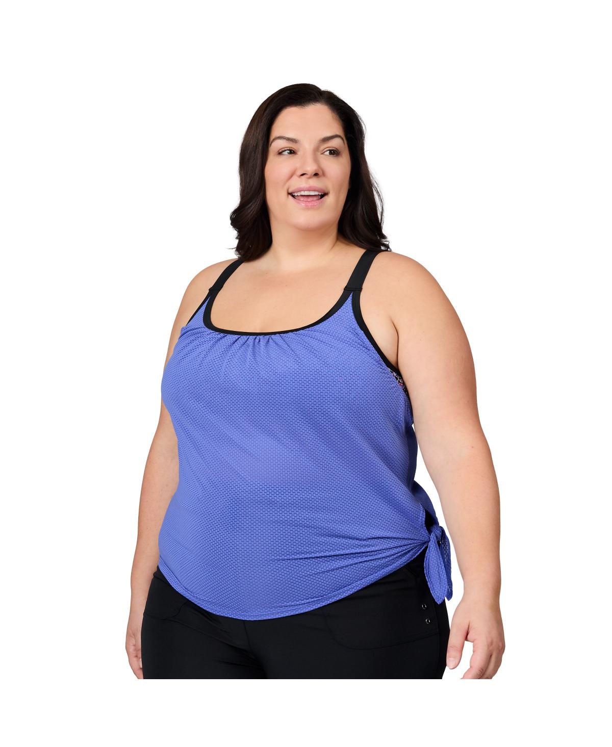 Click here for Free Country Plus Size Textured Mesh Side Tie Blou... prices