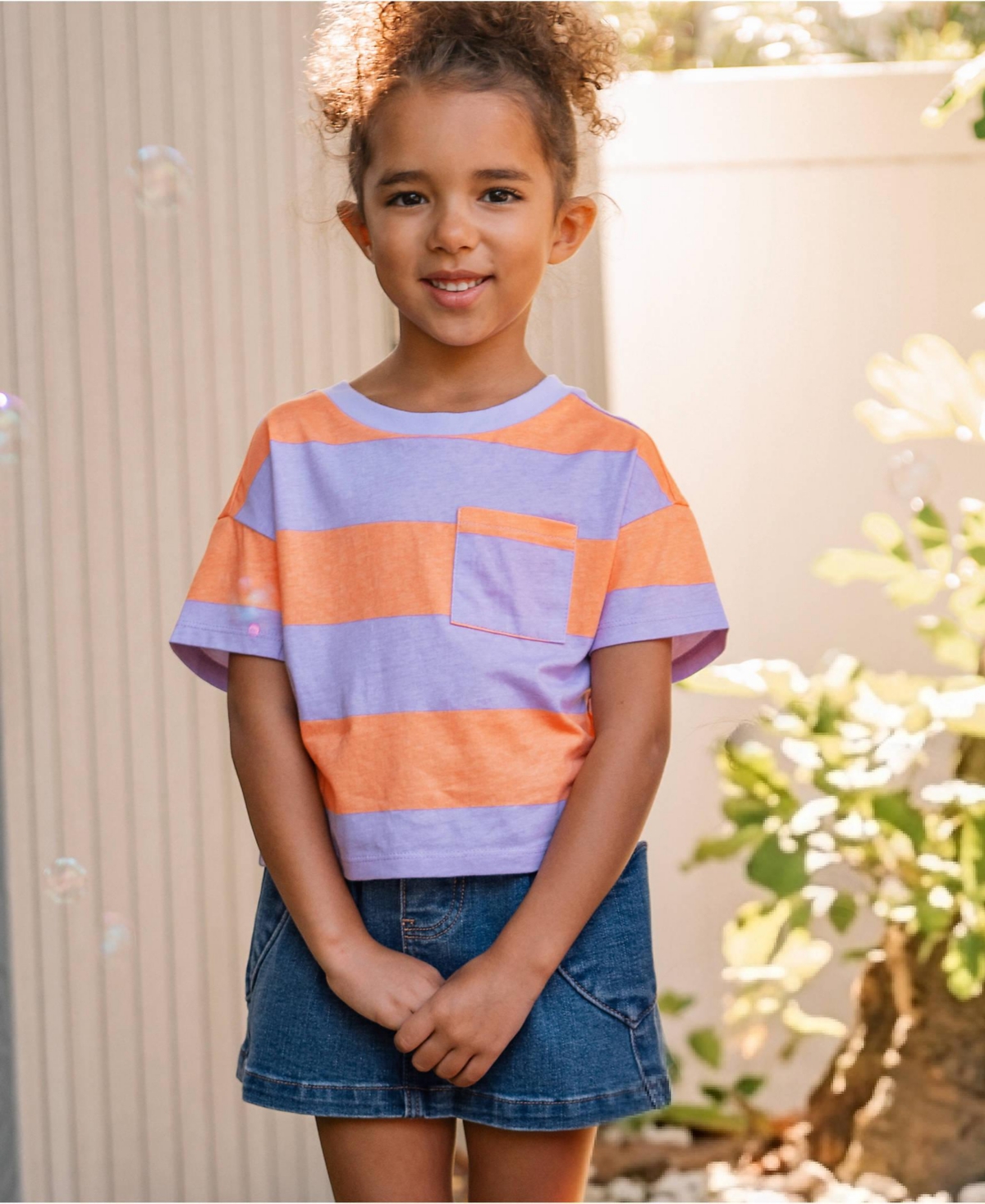 Click here for Lands End Girls Meet and Greet Pocket Tee - Purple... prices