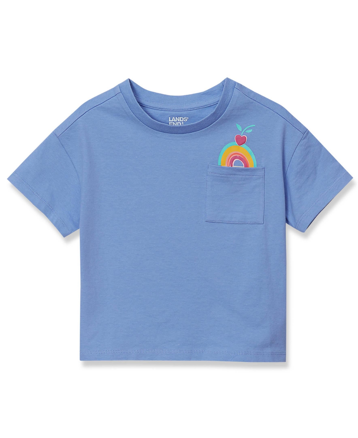 Click here for Lands End Girls Meet and Greet Pocket Tee - Rainbo... prices