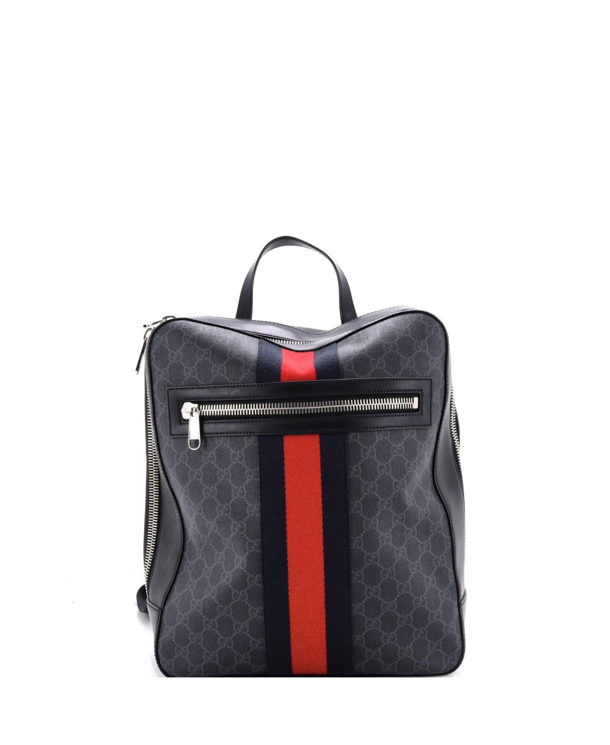 Click here for Pre-Owned Gucci Medium Web Zip Backpack Gg Coated... prices