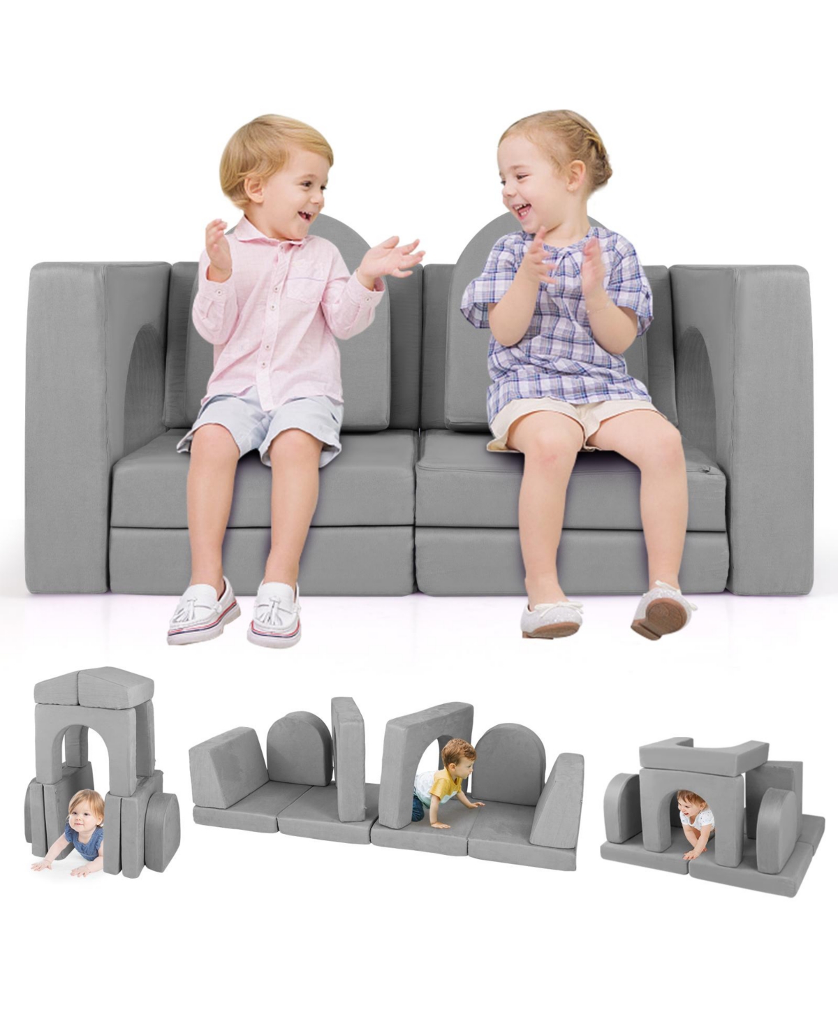 Click here for Sugift 8 Piece Modular Kids Play Couch with Soft F... prices