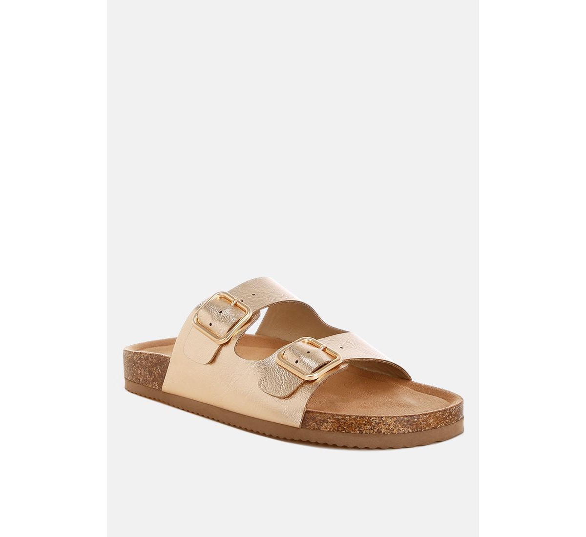 Click here for London Rag Womens Parla Metallic Double Buckle San... prices