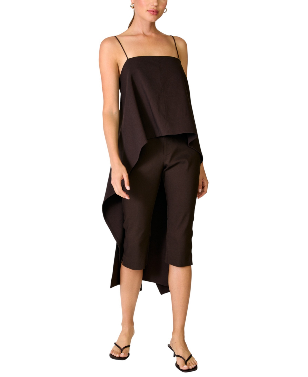 Click here for Line & Dot Womens Square Neck Sleeveless Top - Dar... prices