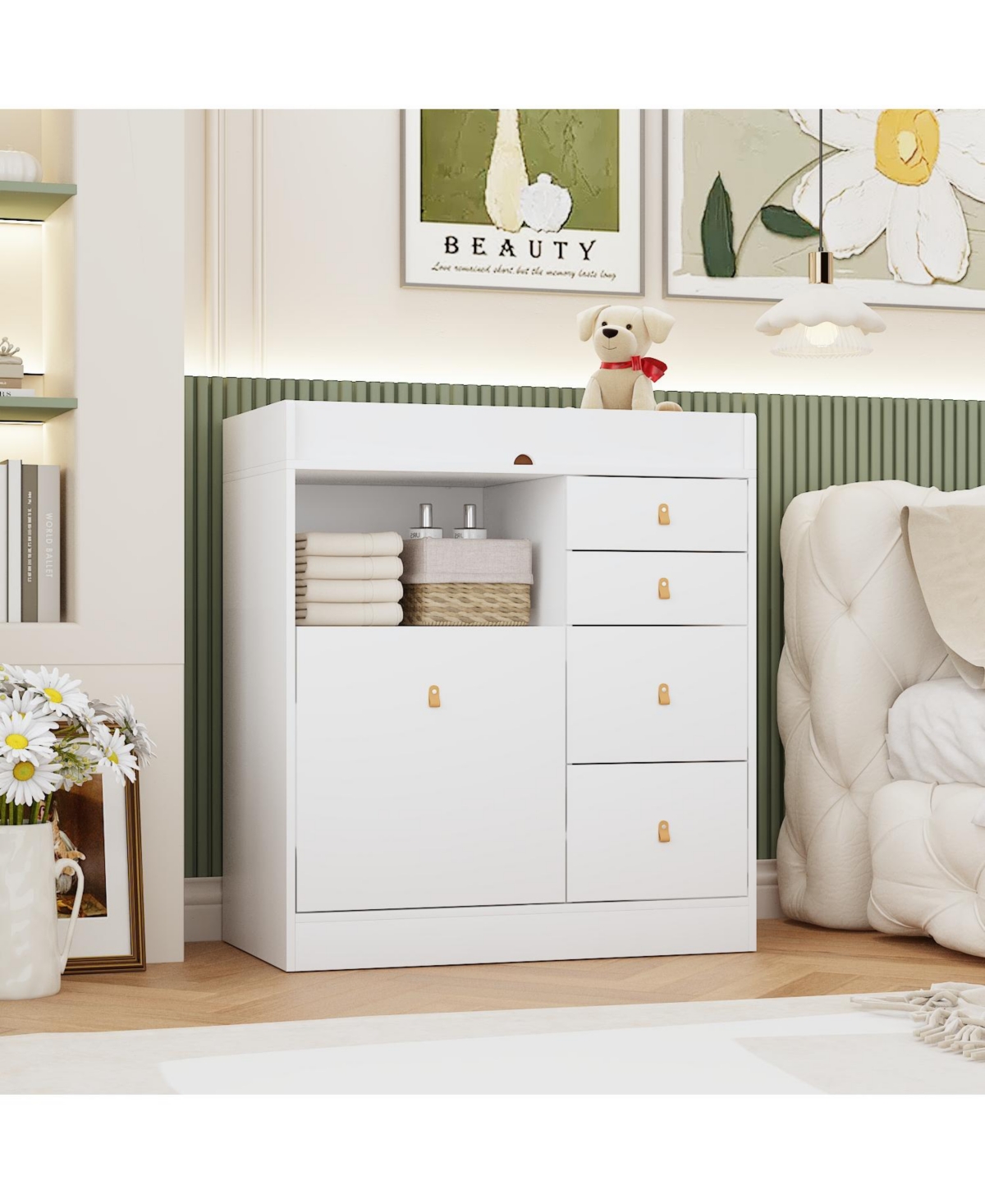 Click here for Famapy Changing Table With 5-Drawers Kids Dresser... prices