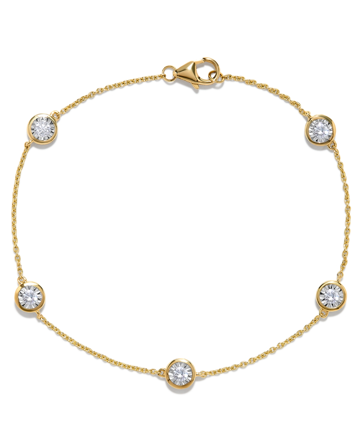 Click here for Diamond Bezel-Set Cable Link Chain Bracelet (1/2 c... prices