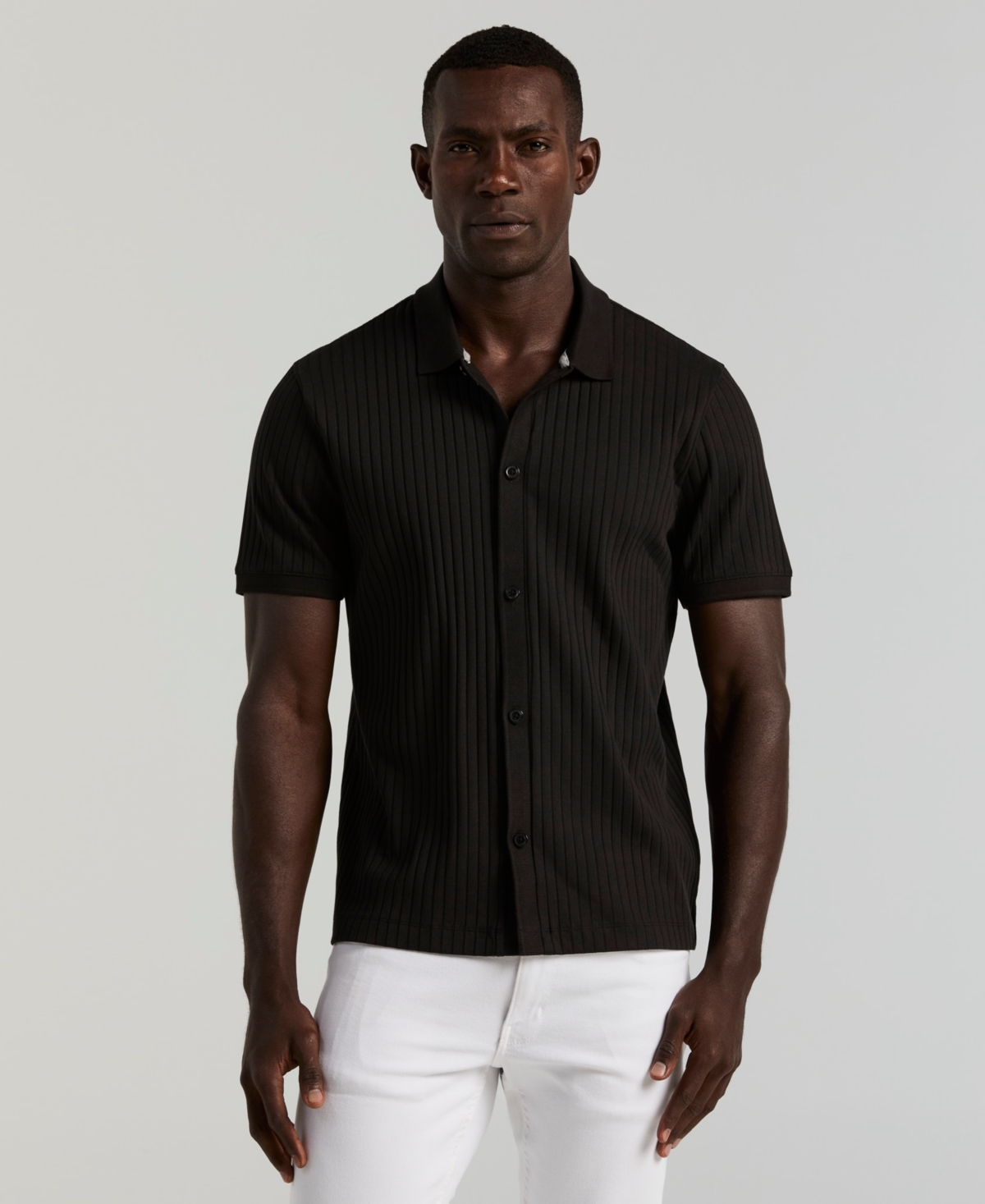 Click here for Perry Ellis Mens Vertical Rib Button Front Shirt -... prices