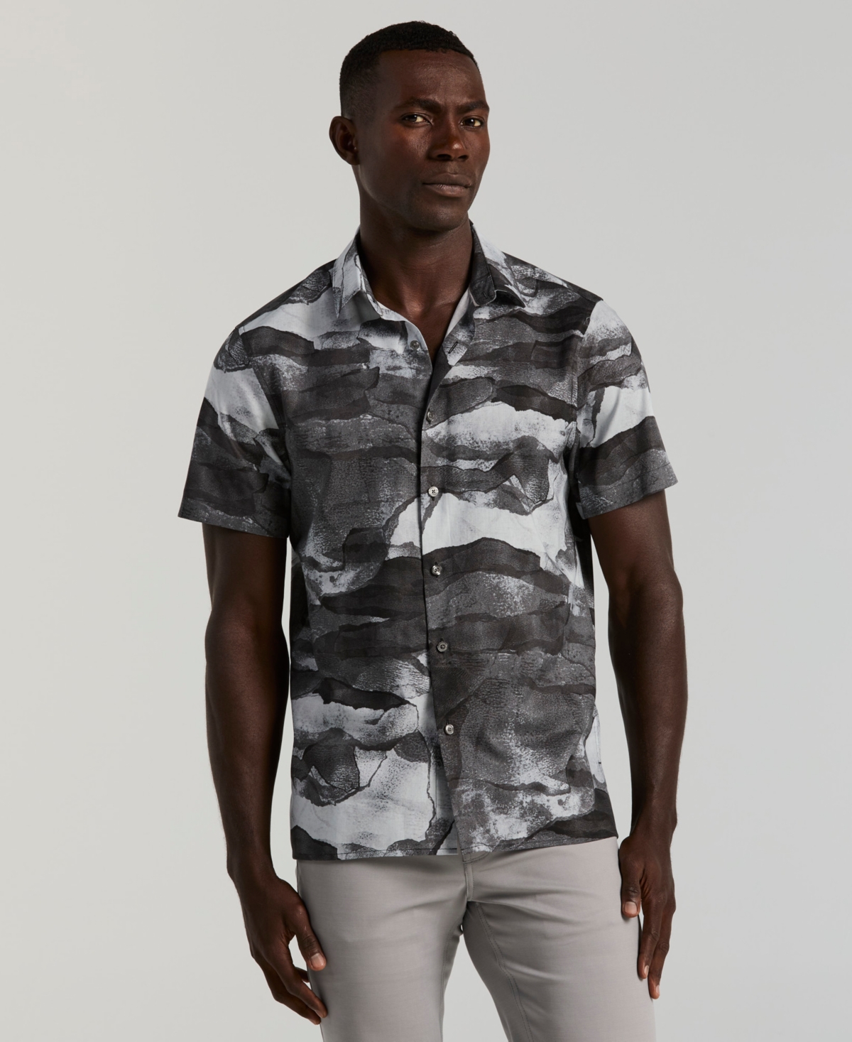 Click here for Perry Ellis Mens Cotton Abstract Wave Print Shirt... prices
