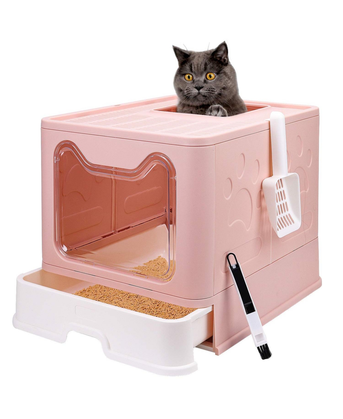 Click here for Aronkl Foldable Cat Litter Box Enclosed Top Entry... prices
