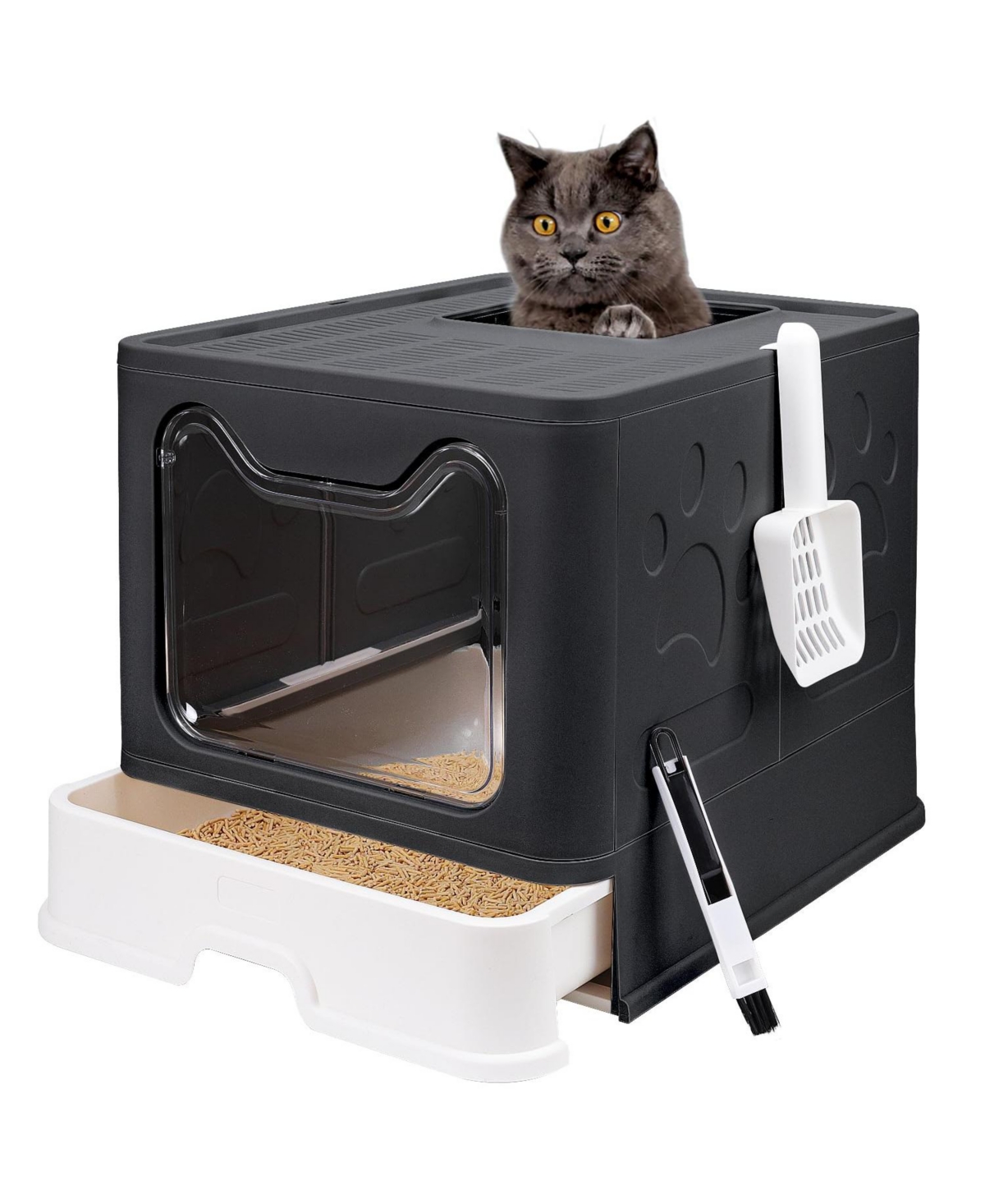 Click here for Aronkl Foldable Cat Litter Box Enclosed Top Entry... prices
