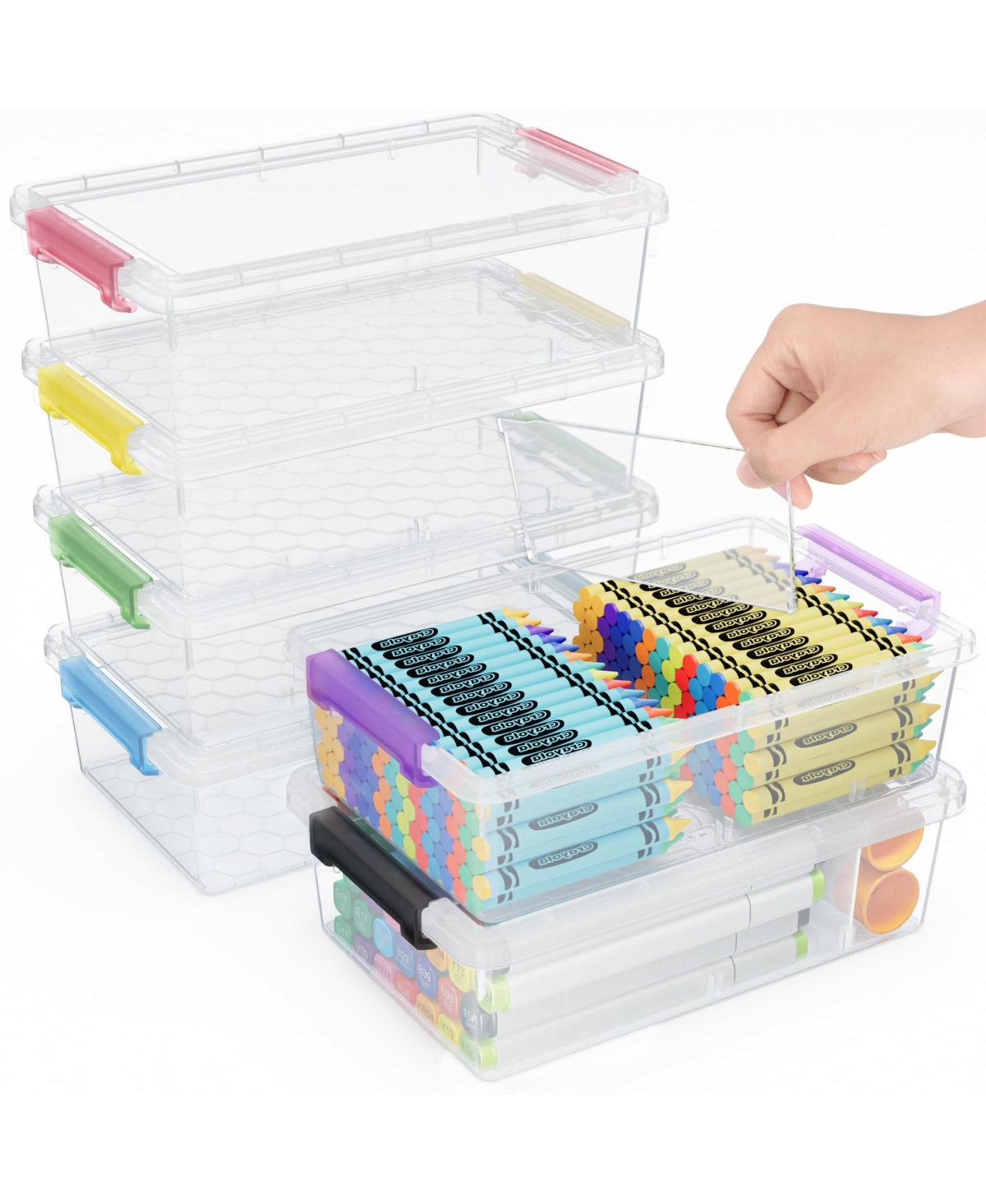 Click here for Gnuadz 6 Pack Pencil Box Removable Divider Clear O... prices