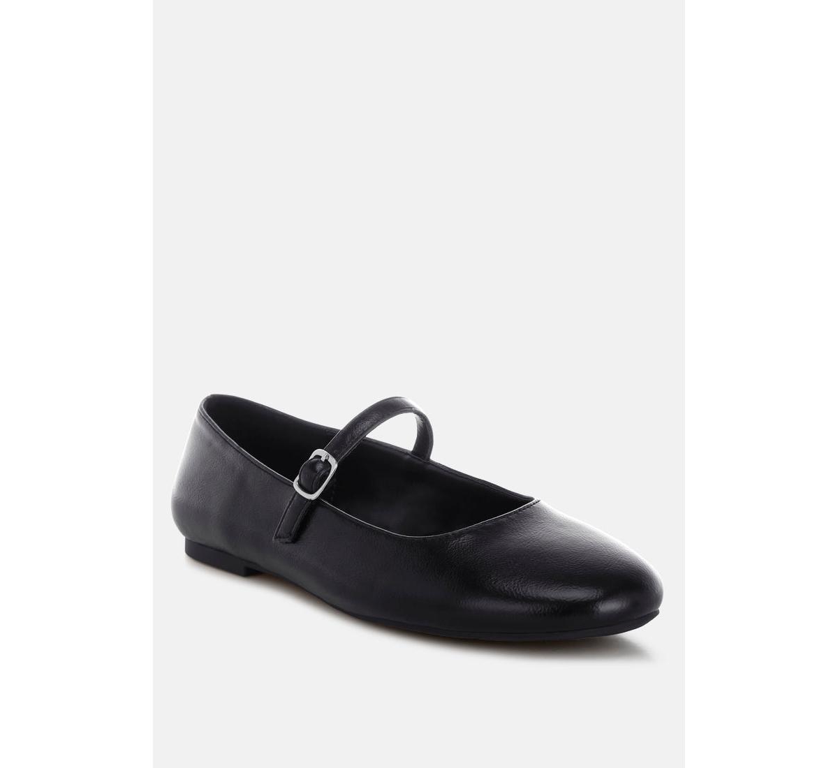 Click here for Rag & Co Womens Humbal Mary Jane Flats - Black met... prices
