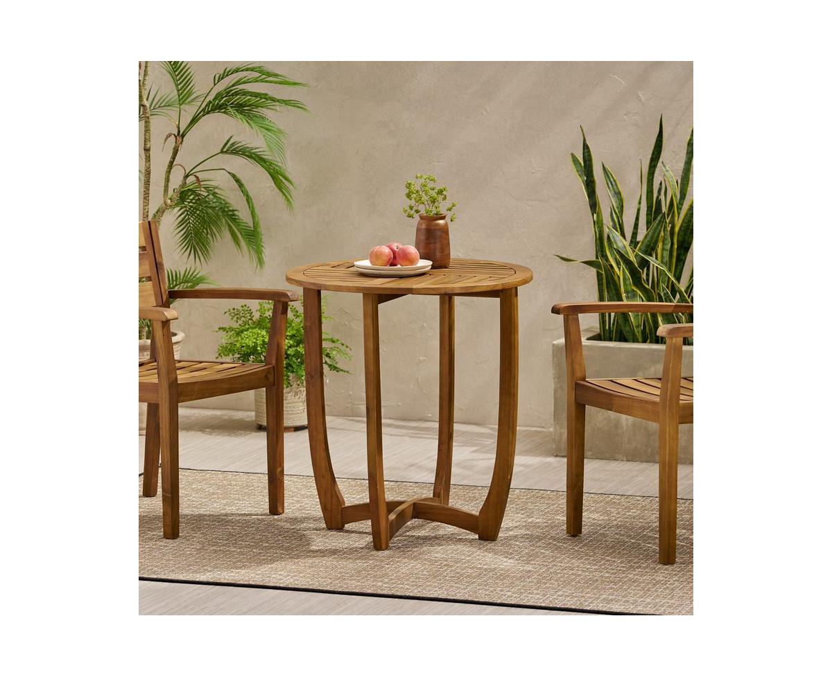 Click here for sumyeg Outdoor Round Acacia Wood Accent Table - Te... prices