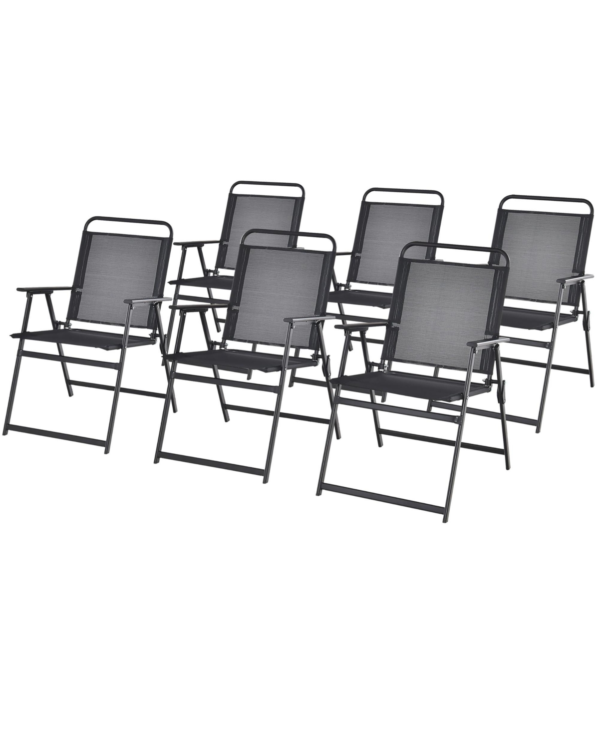 Click here for Gymax Set of 6 Heavy-Duty Metal Folding Chairs Fra... prices