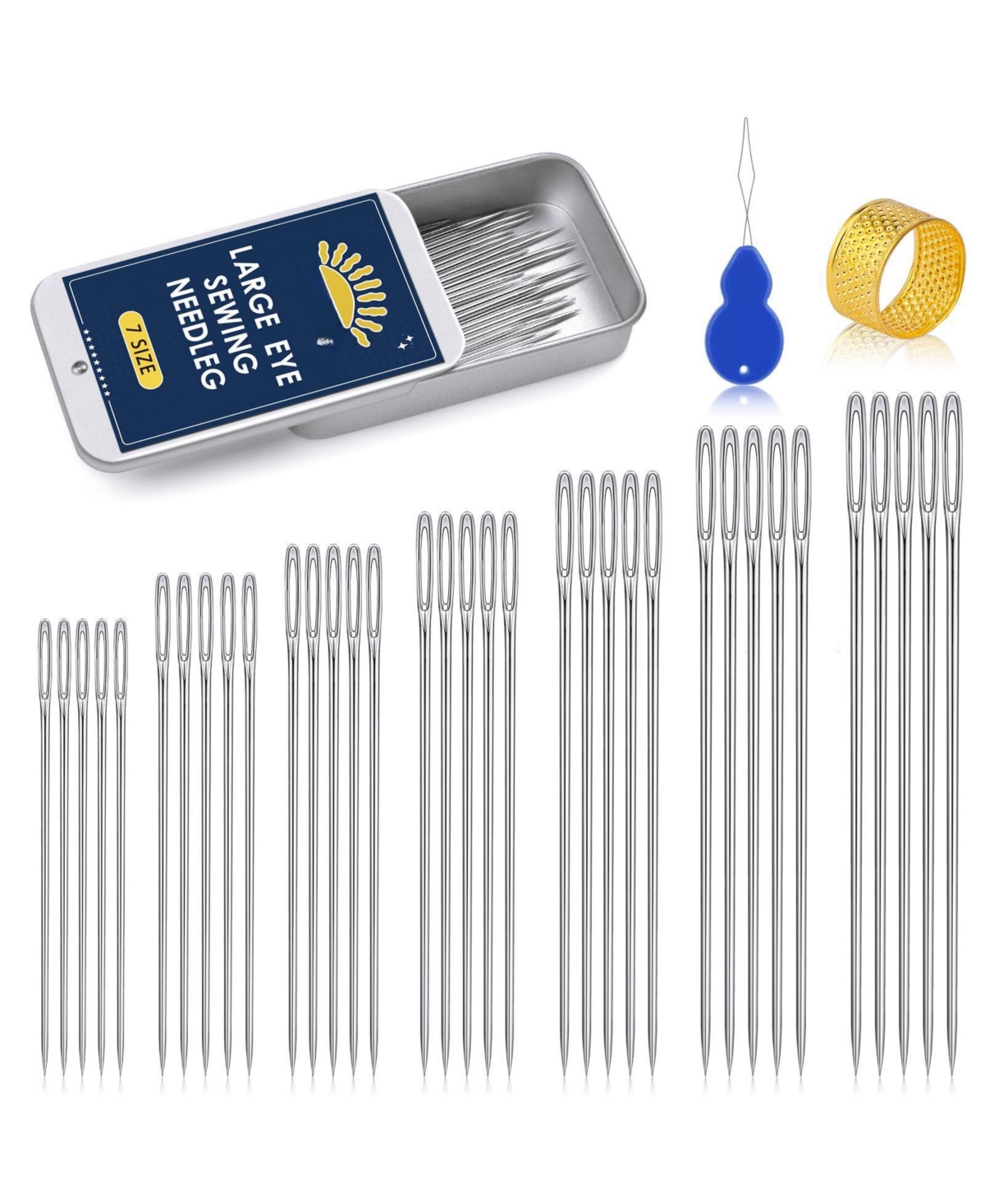 Click here for Gnuadz 35pieces Large Eye Sewing Needles Handsewin... prices