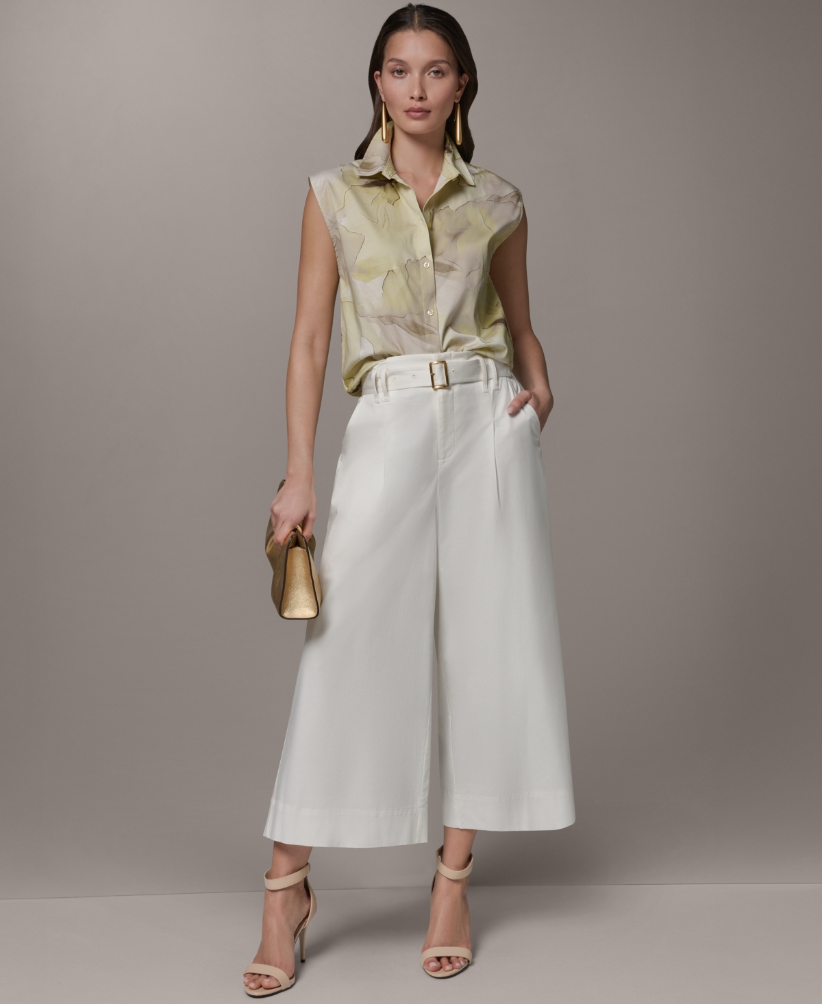 Click here for Donna Karan New York Petite Pleated Wide-Leg Cropp... prices