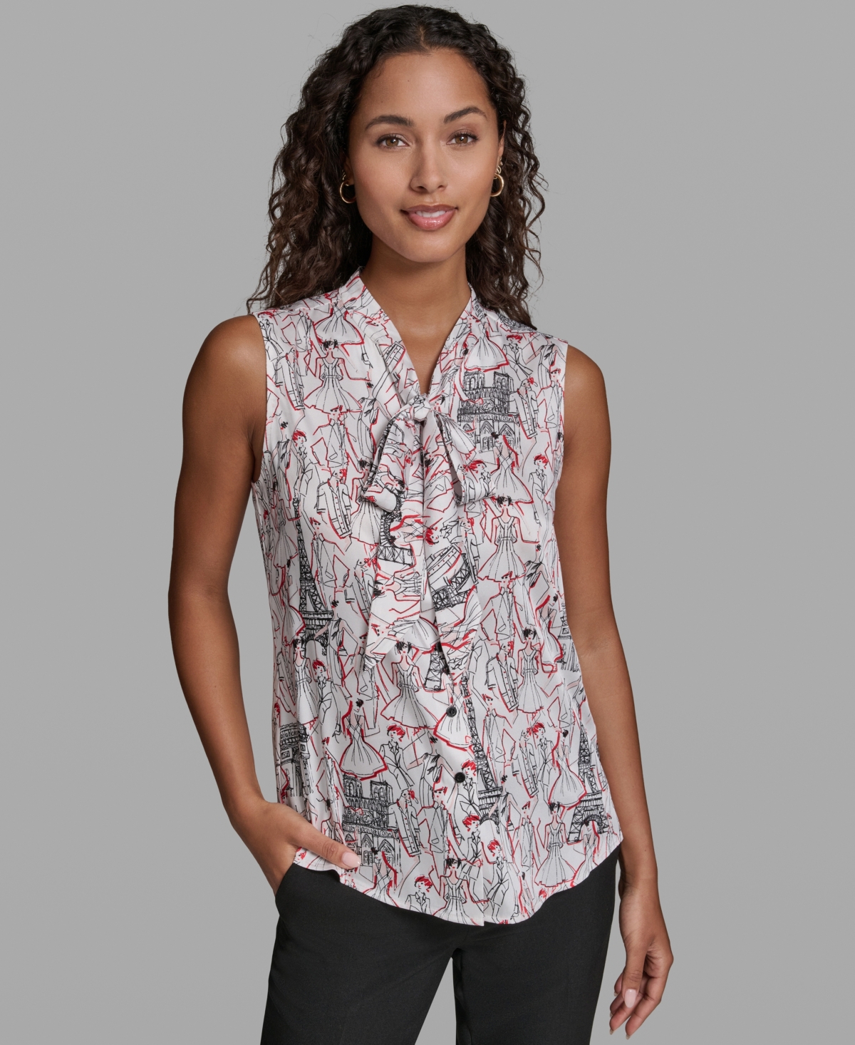 Click here for Karl Lagerfeld Paris Womens Sleeveless Printed Top... prices
