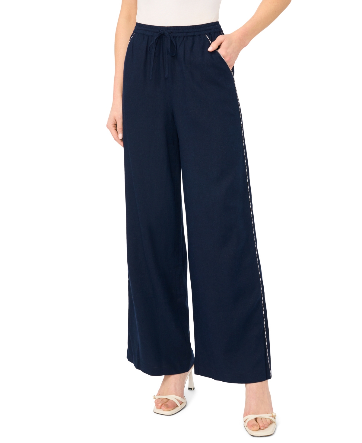 Click here for CeCe Womens Pull-On Tie Waist Pants - Classic Navy prices