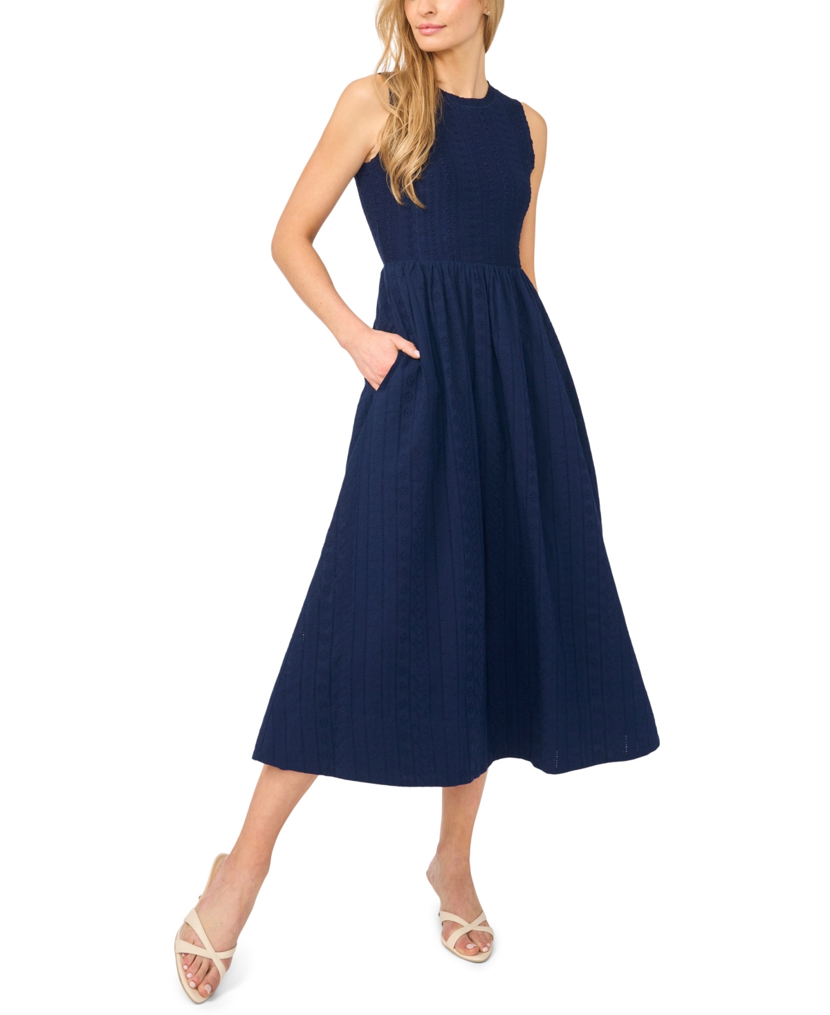 Click here for CeCe Womens Sleeveless Crewneck Midi Dress - Class... prices