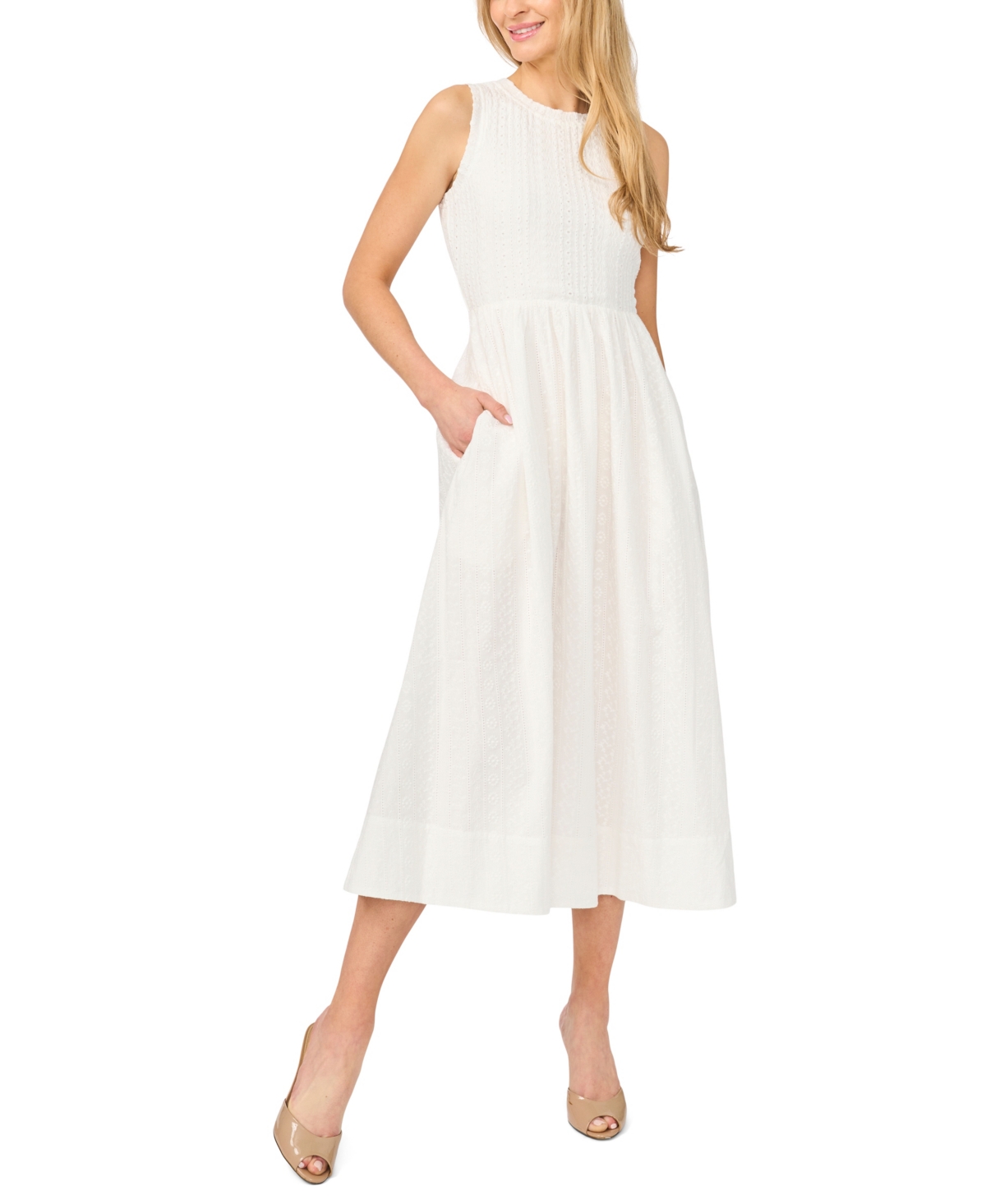 Click here for CeCe Womens Sleeveless Crewneck Midi Dress - New I... prices