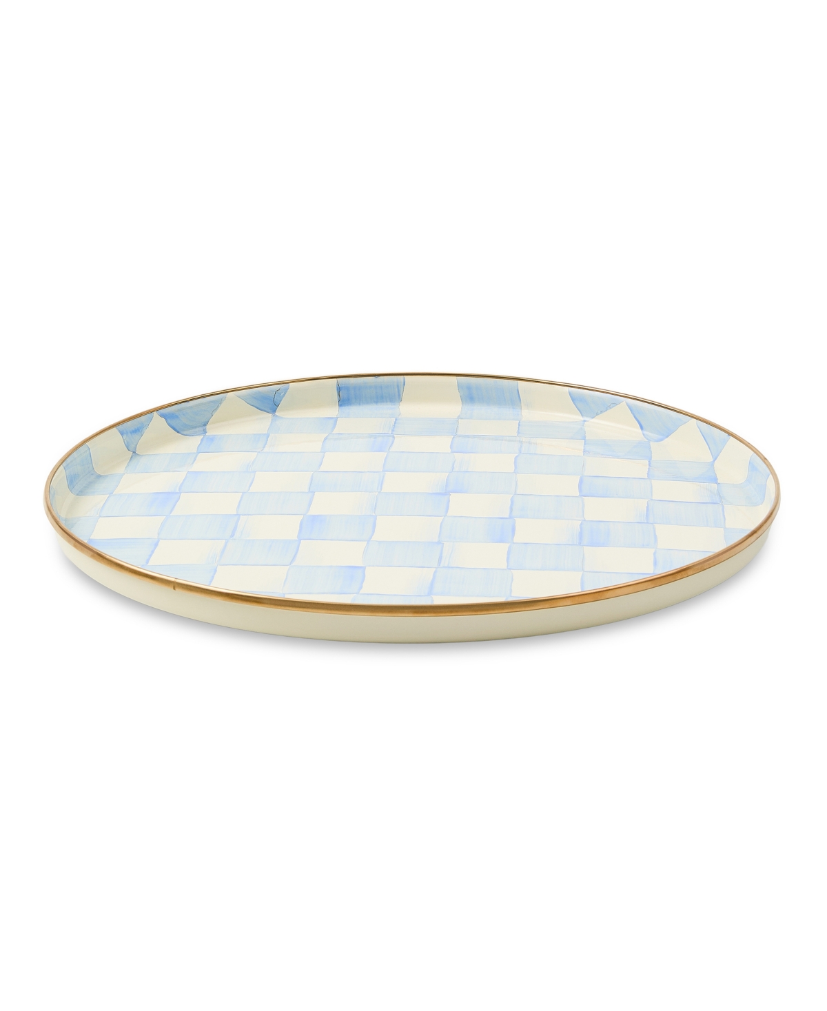 Click here for MacKenzie-Childs Check Round Tray - Sky Blue prices
