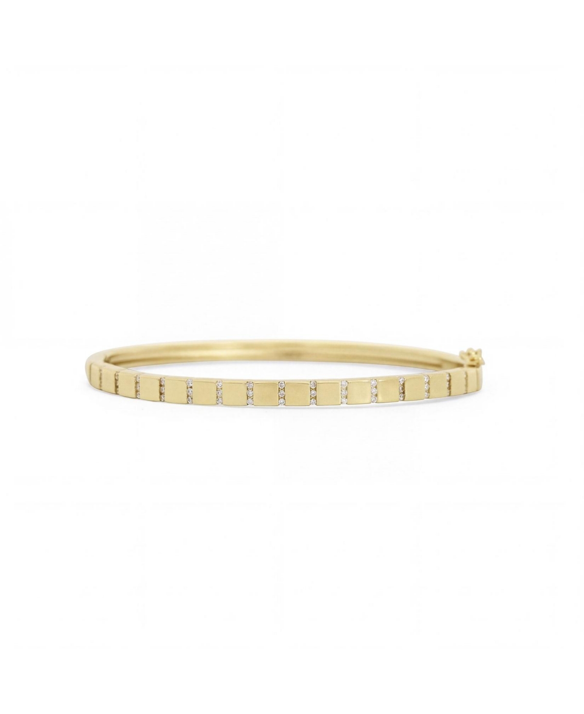 Click here for The Lovery Ribbed Cz Bangle 14K Gold Plated Sterli... prices