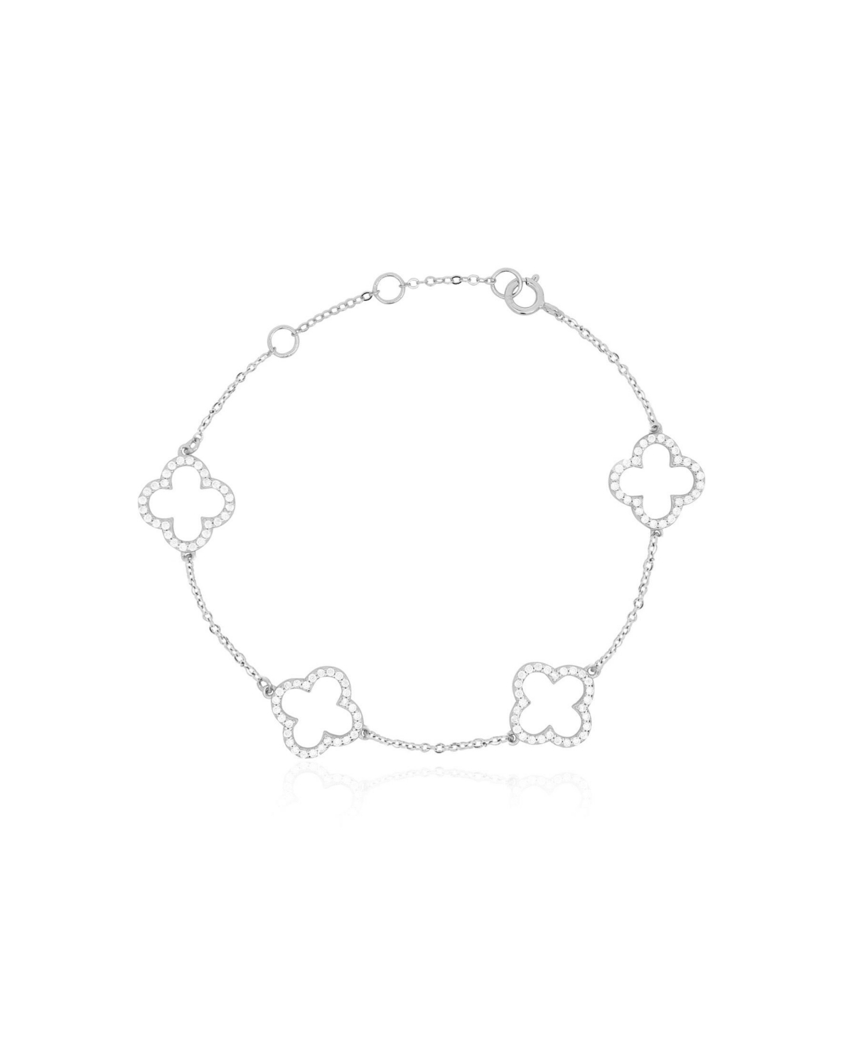 Click here for The Lovery Small Cz Open Clover Bracelet Sterling... prices