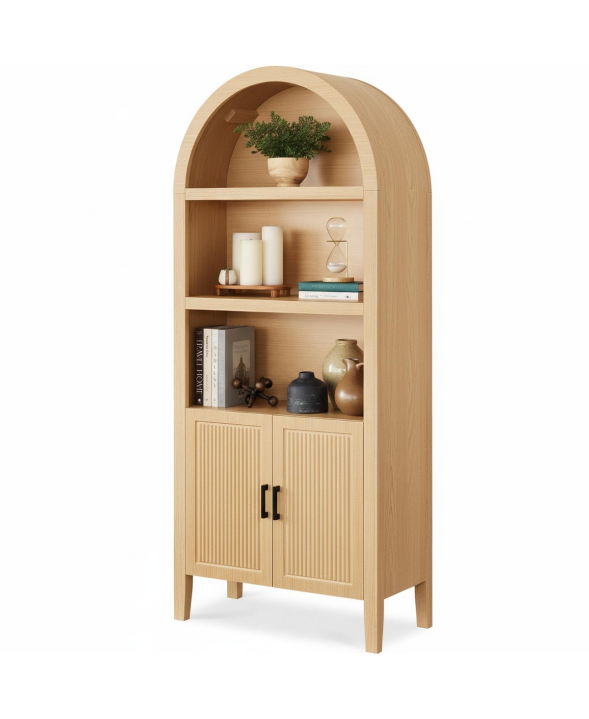 Click here for Yigii Tall Arched Pantry Cabinet Reeded Doors 5Tie... prices