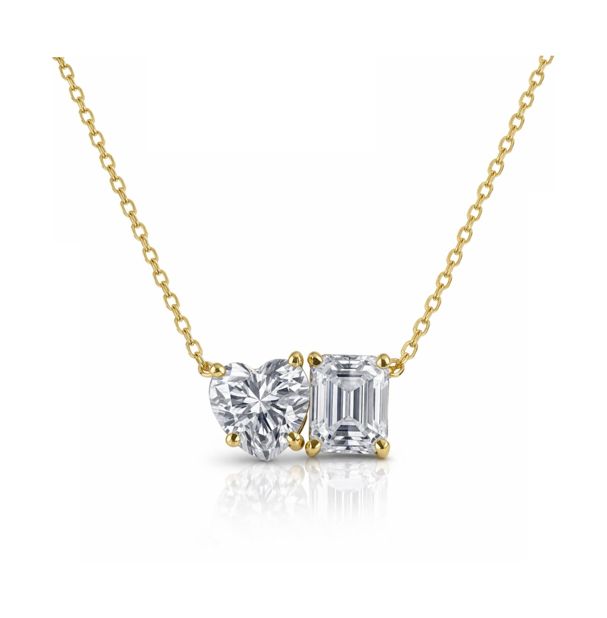Click here for Dloria 2 ct. t.w. Toi et Moi Moissanite Necklace (... prices