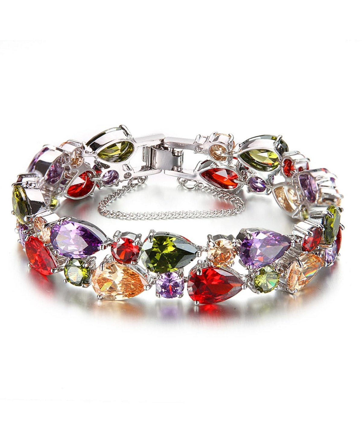 Click here for Gnuadz 8 Cz Gemstone Link Bracelet for Women Gift... prices