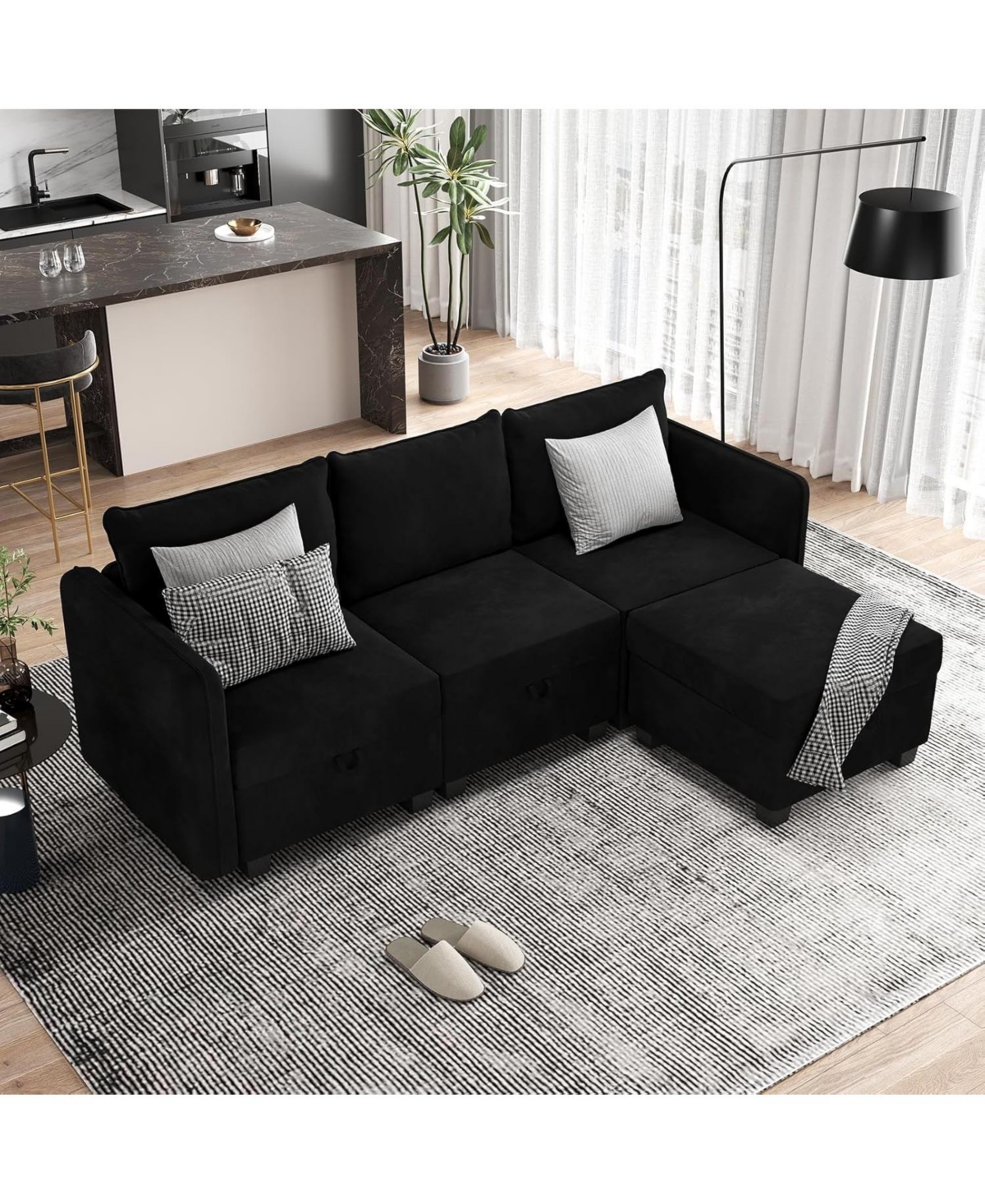 Click here for gaomon Sectional Sofa with Storage Four Seat L Sha... prices