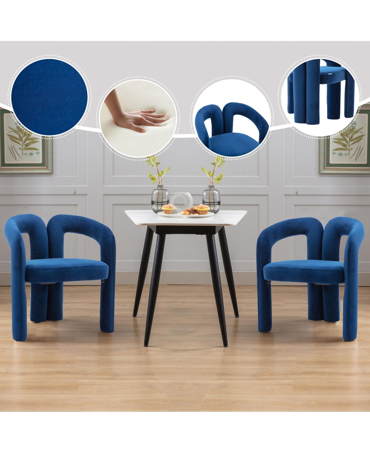 Click here for Rainsken Velvet Upholstered Barrel Accent Chairs S... prices