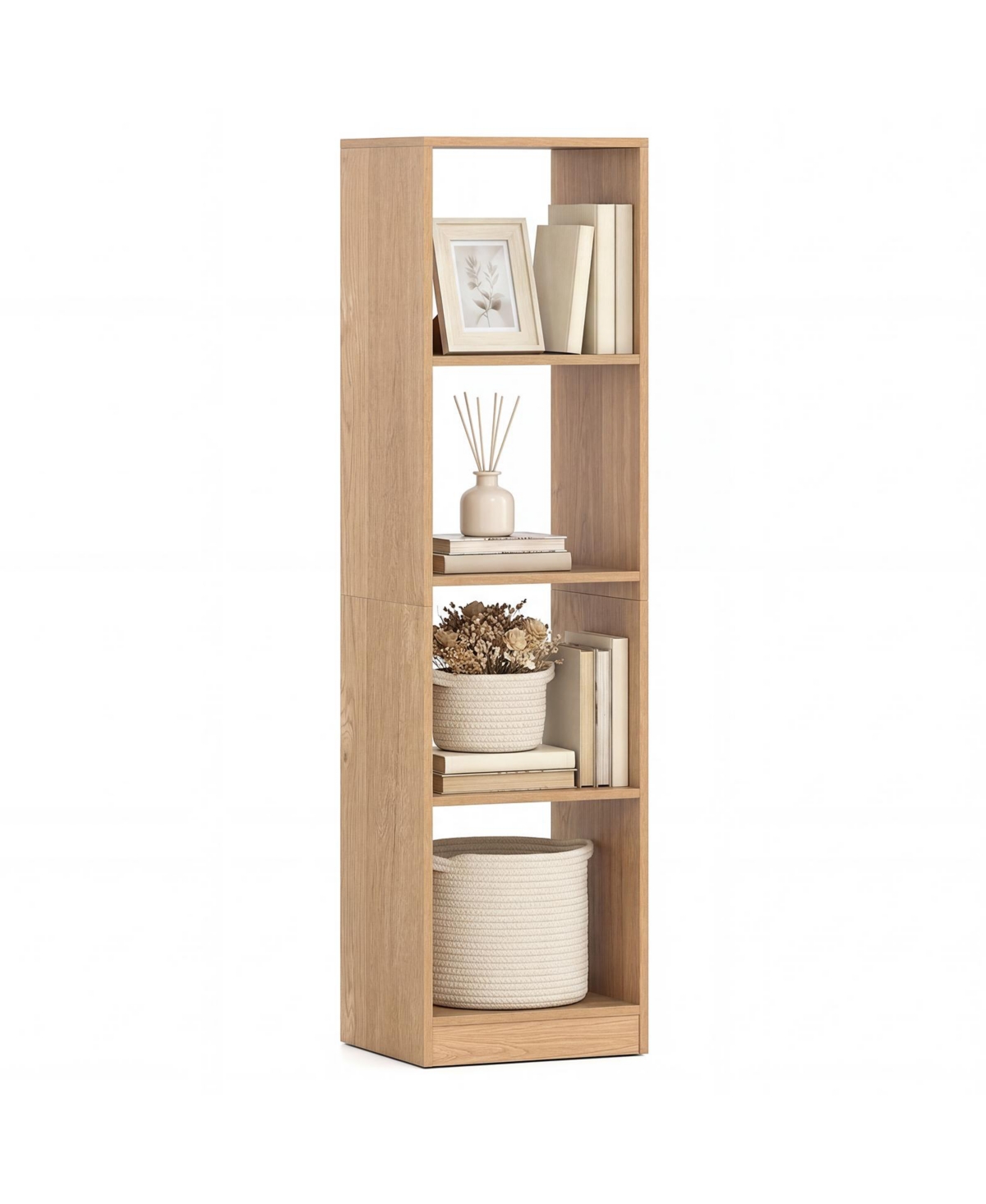 Click here for Sugift 5 Tiers 4-Cube Narrow Bookshelf with 4 Anti... prices