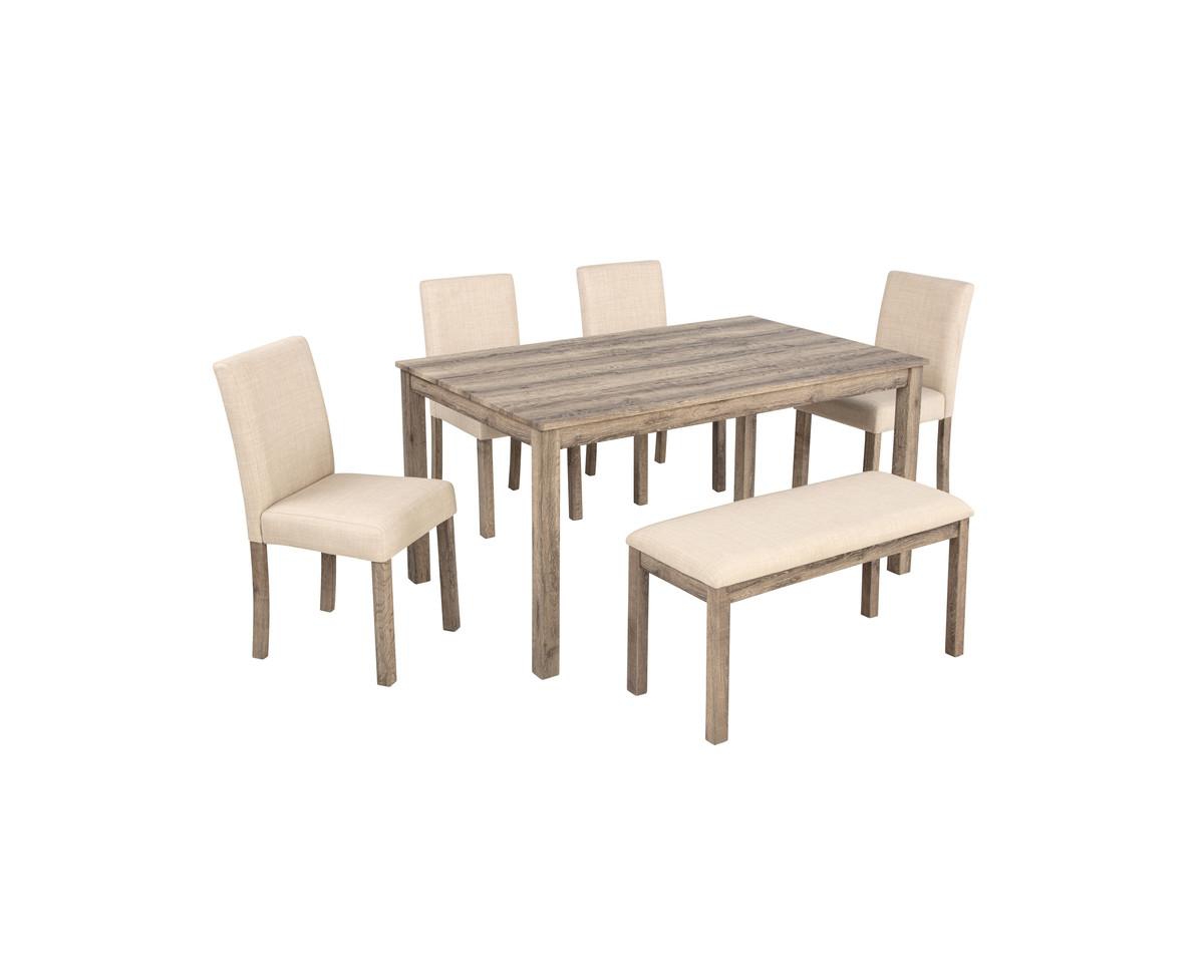 Click here for sumyeg 6-Piece Wood Dining Set with 6-Seater Table... prices