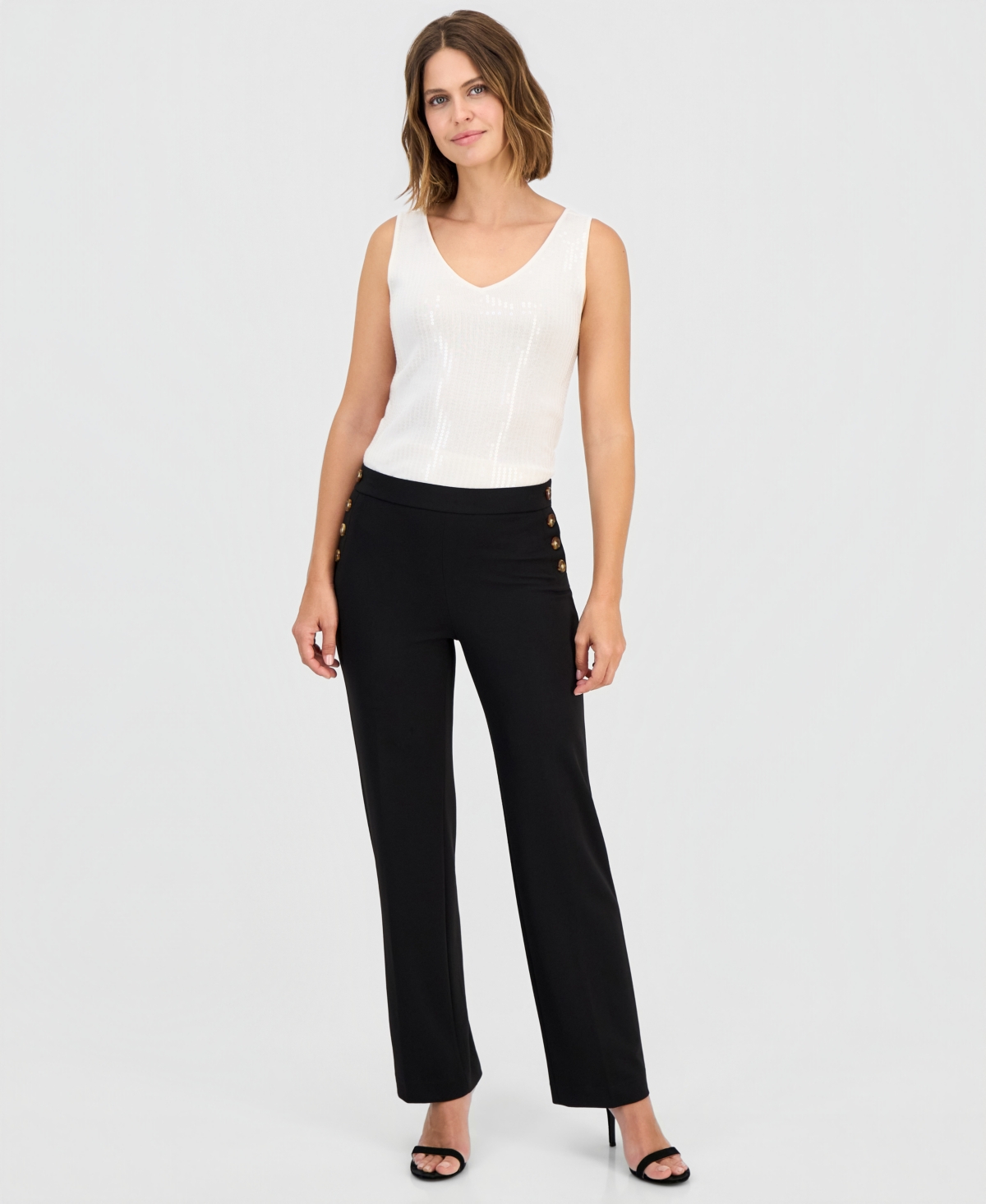 Click here for Anne Klein Womens Wide-Leg Sailor Pants - Anne Bla... prices