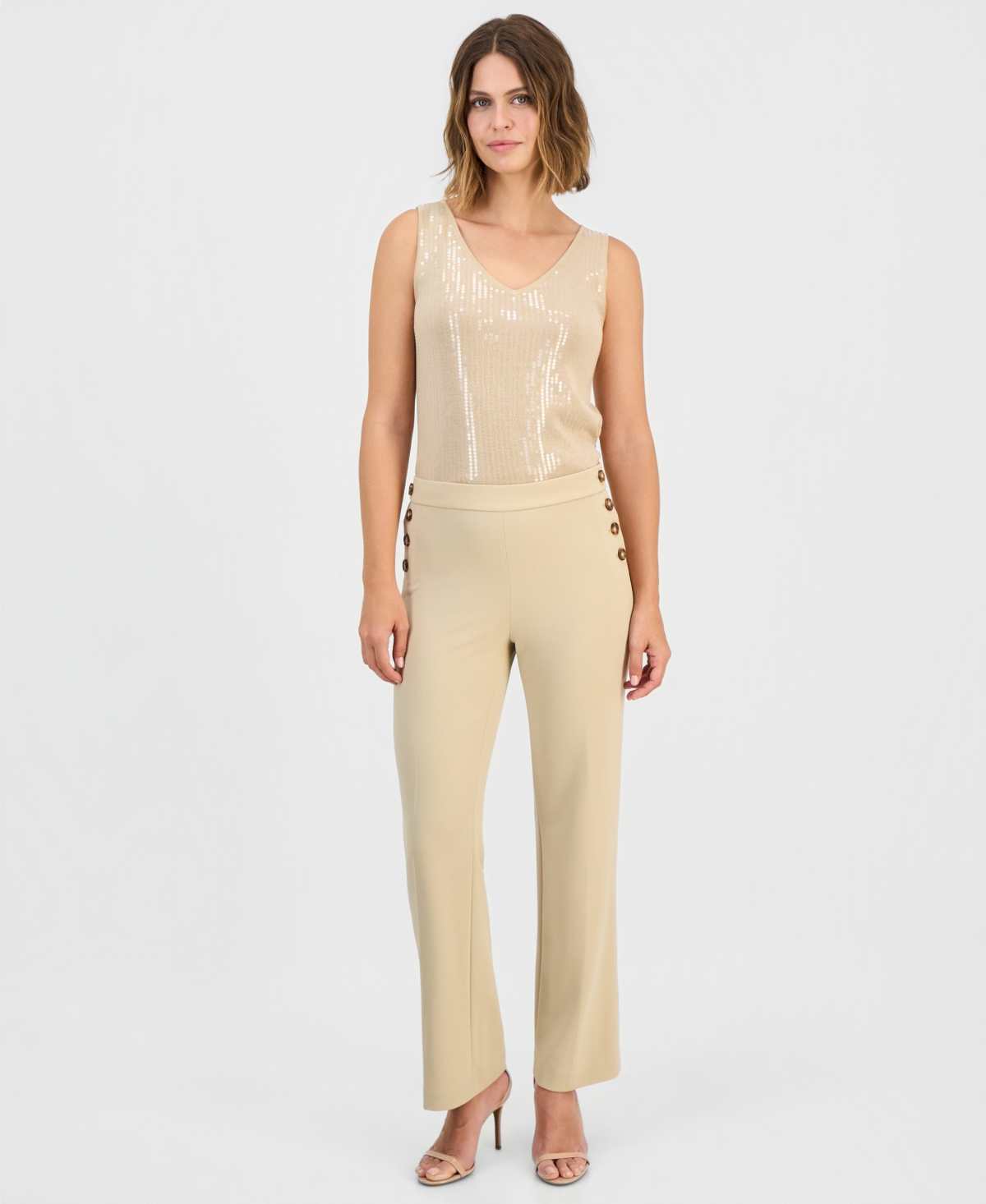 Click here for Anne Klein Womens Wide-Leg Sailor Pants - Safari prices