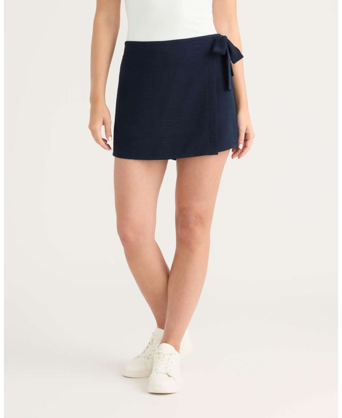 Click here for Ellen Tracy Womens Wrap Tie Skirt - Navy prices